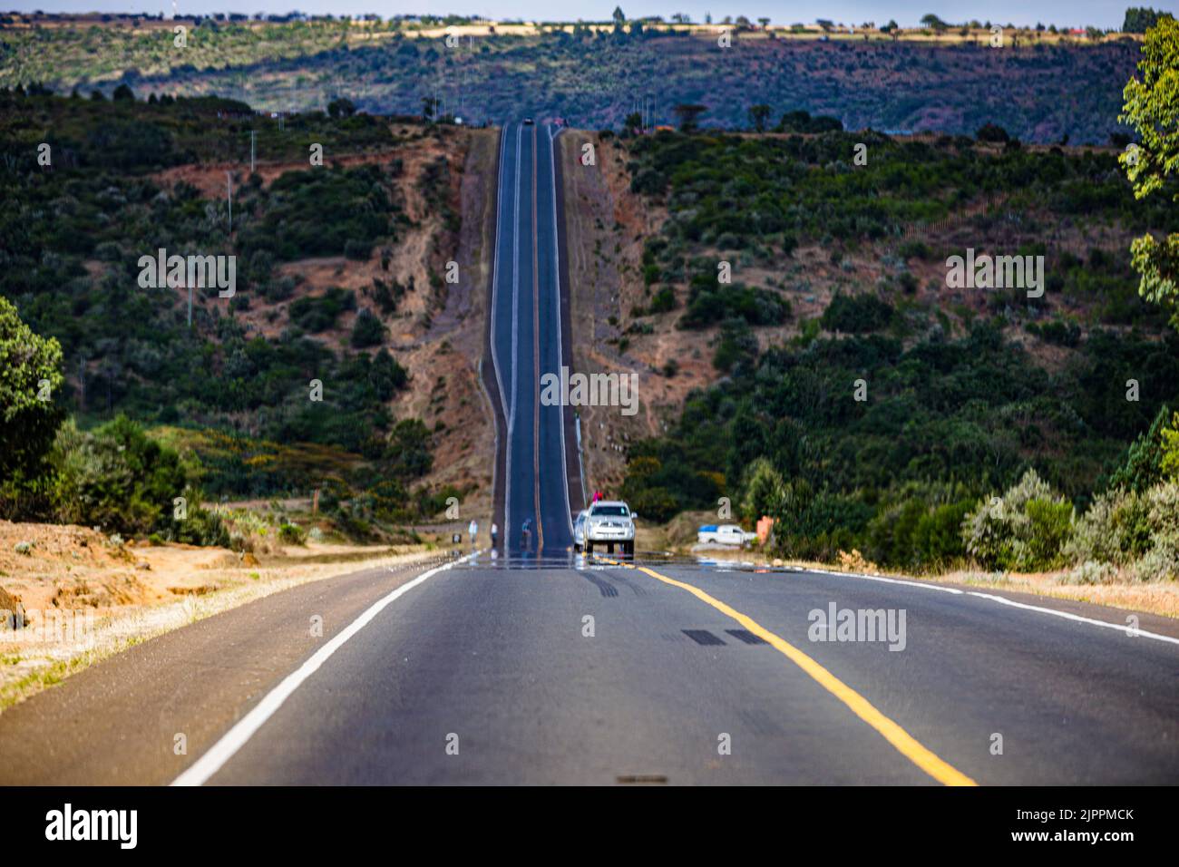 Narok Maasai Mara National Reserve Highway Road Tarmac Asphalt Trees ...