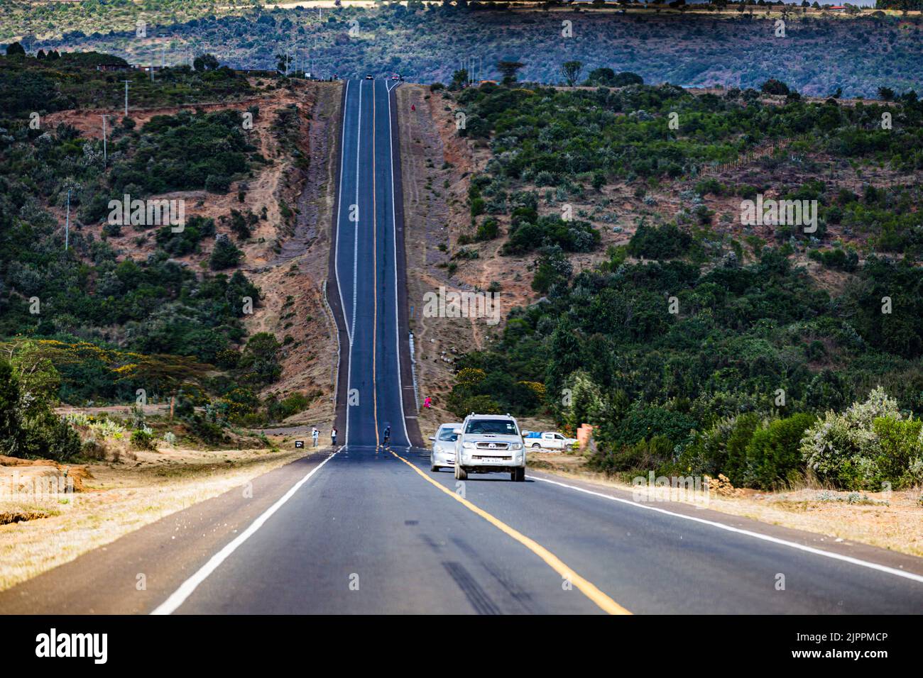 Narok Highway Road Kenya Landscapes Plants Vegetations Fauna Stock ...