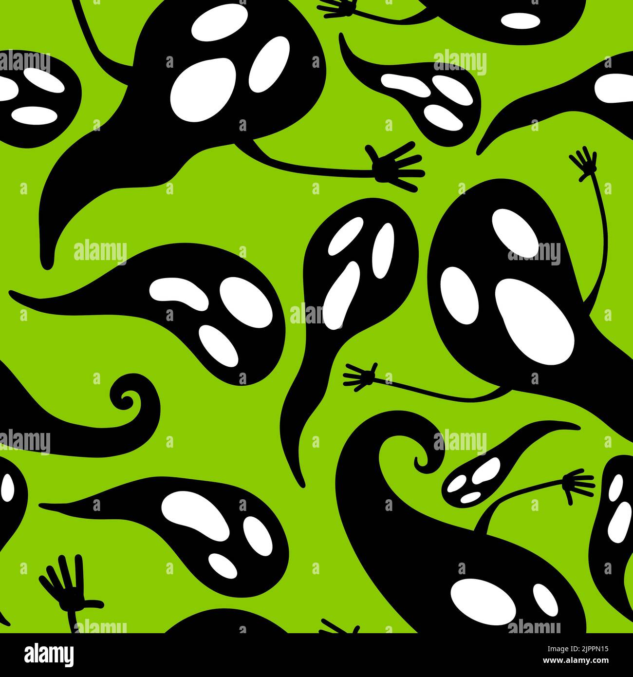 Autumn Halloween seamless cartoon ghost pattern for fabrics and ...