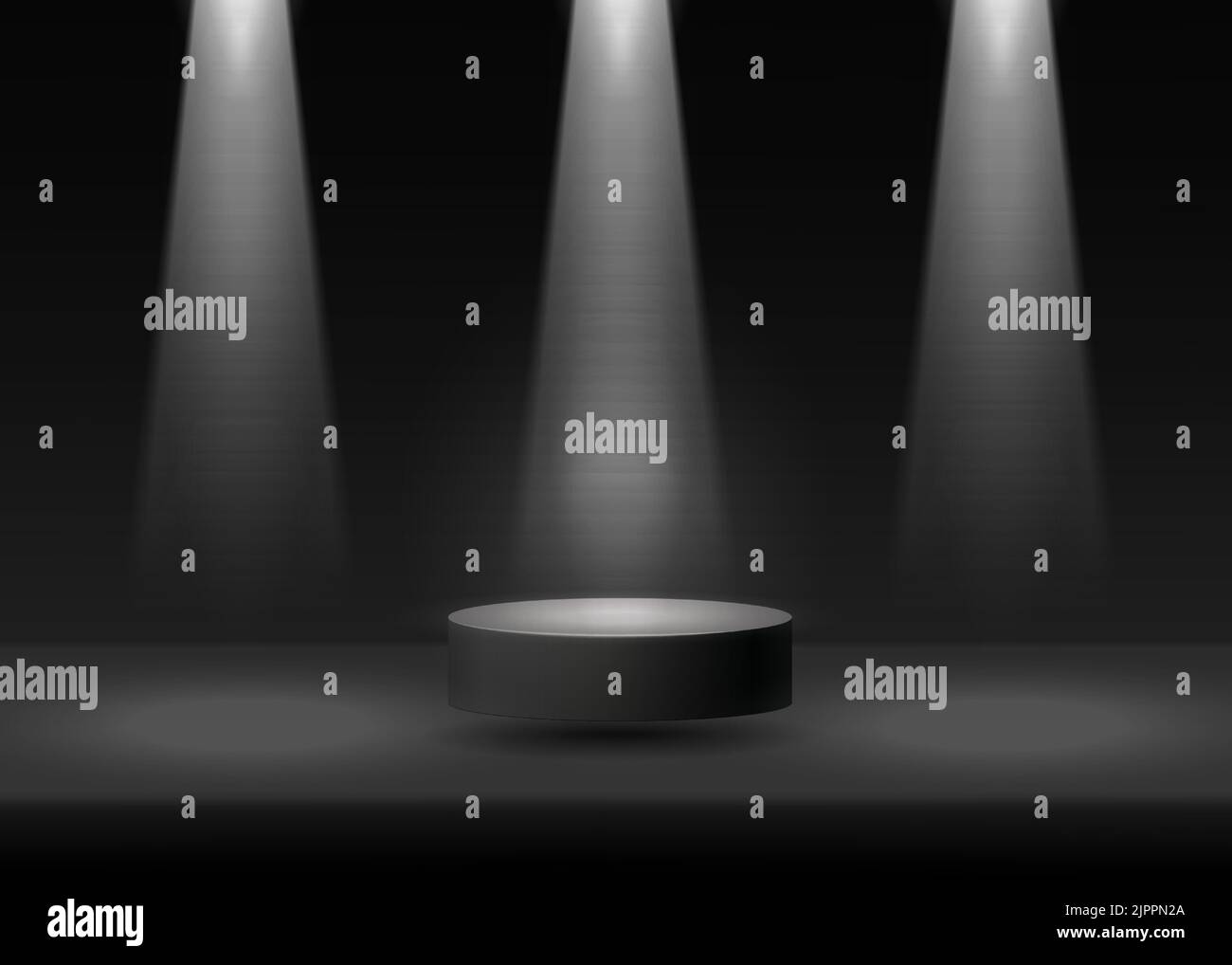 Podium platform realistic vector 3d render on white background wit ...