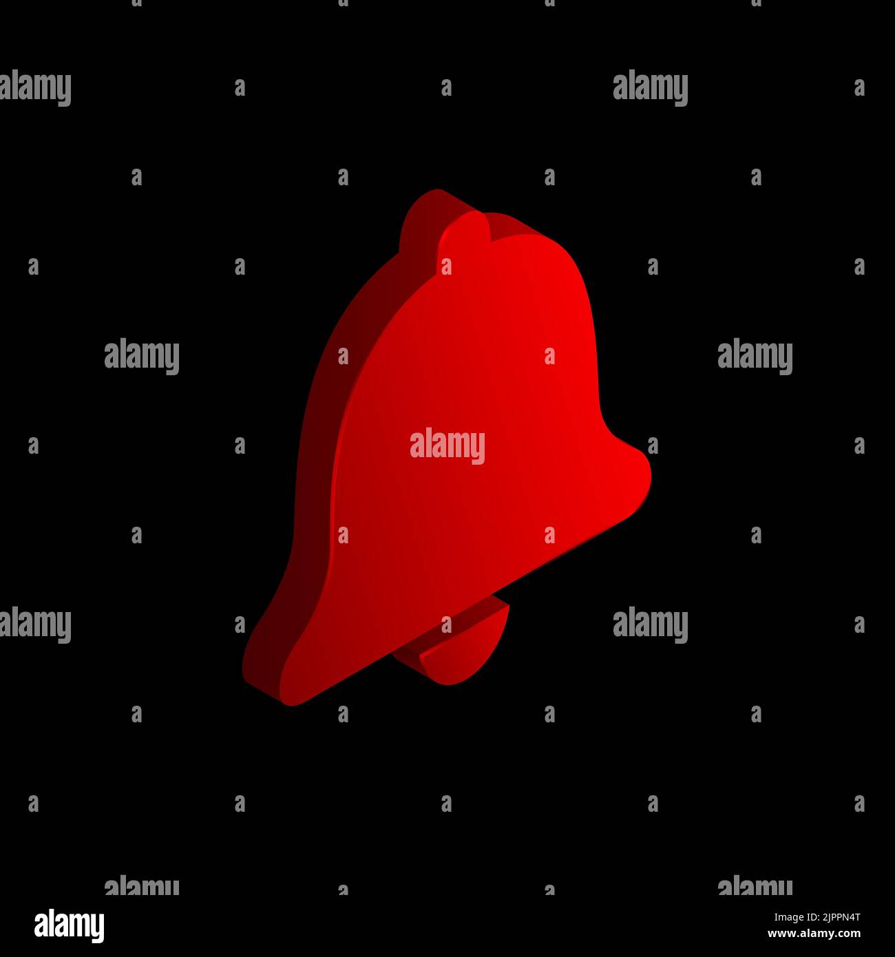 Red Bell Icon. Get notified. Vector Illustration On Black Background ...