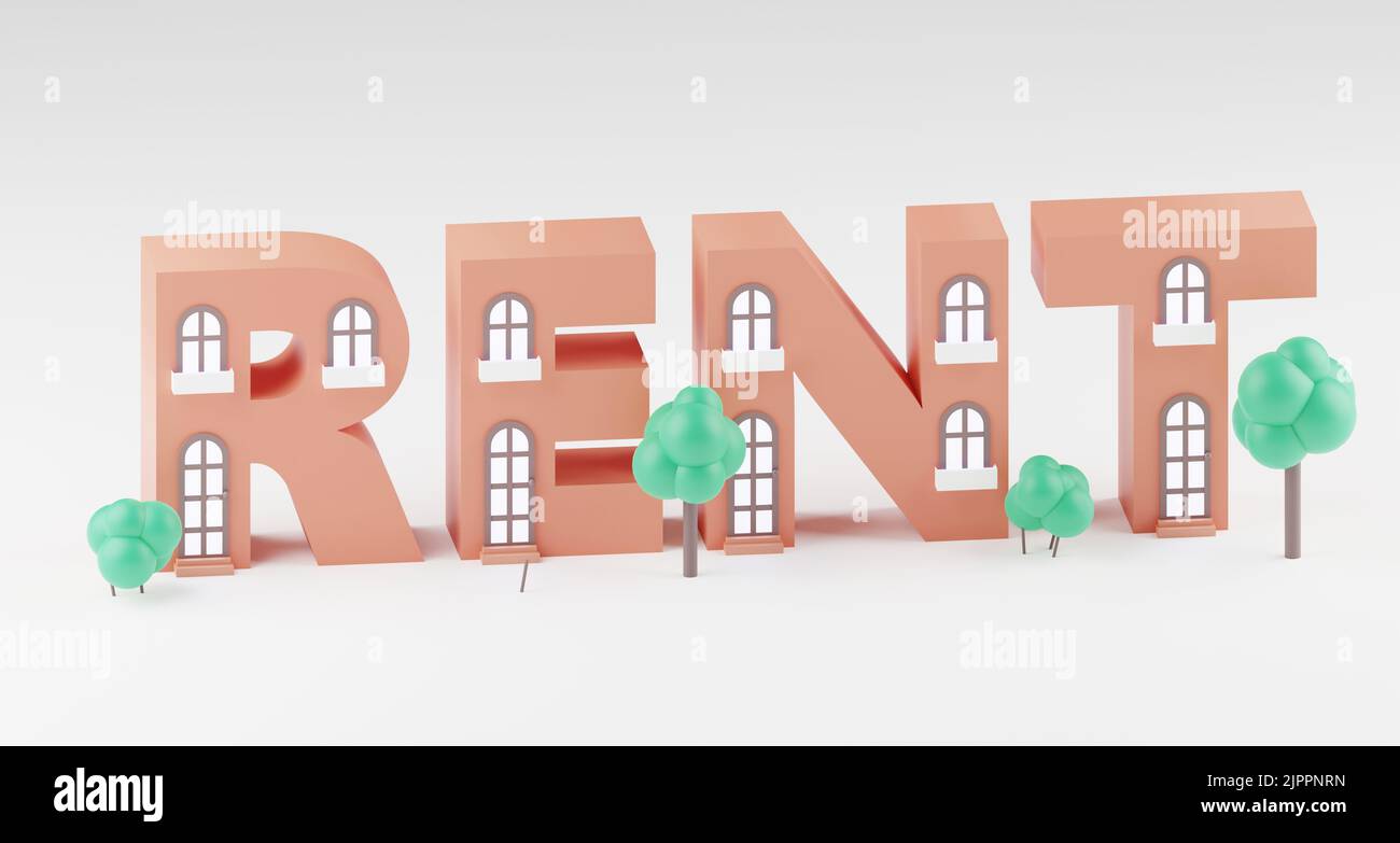 3d alphabet, letters shape made of tiny house on grey background, 3d ...