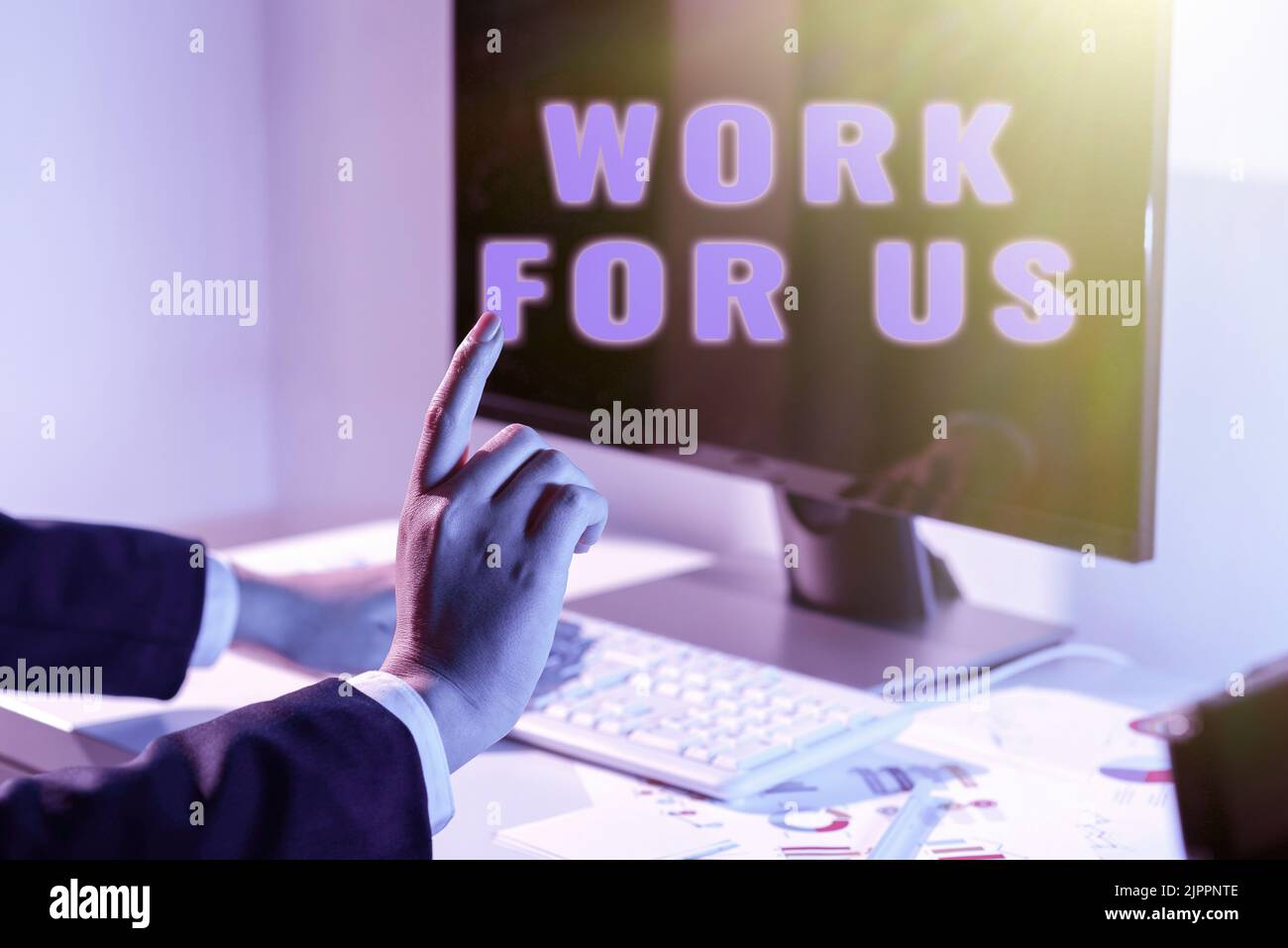 Conceptual caption Work For Us, Word for Invitation to join a working ...