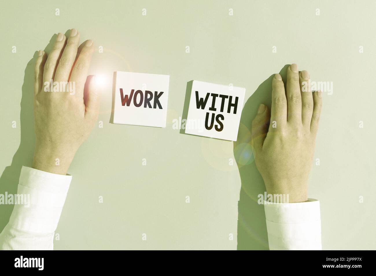 Writing displaying text Work With Us, Concept meaning Invitation to ...