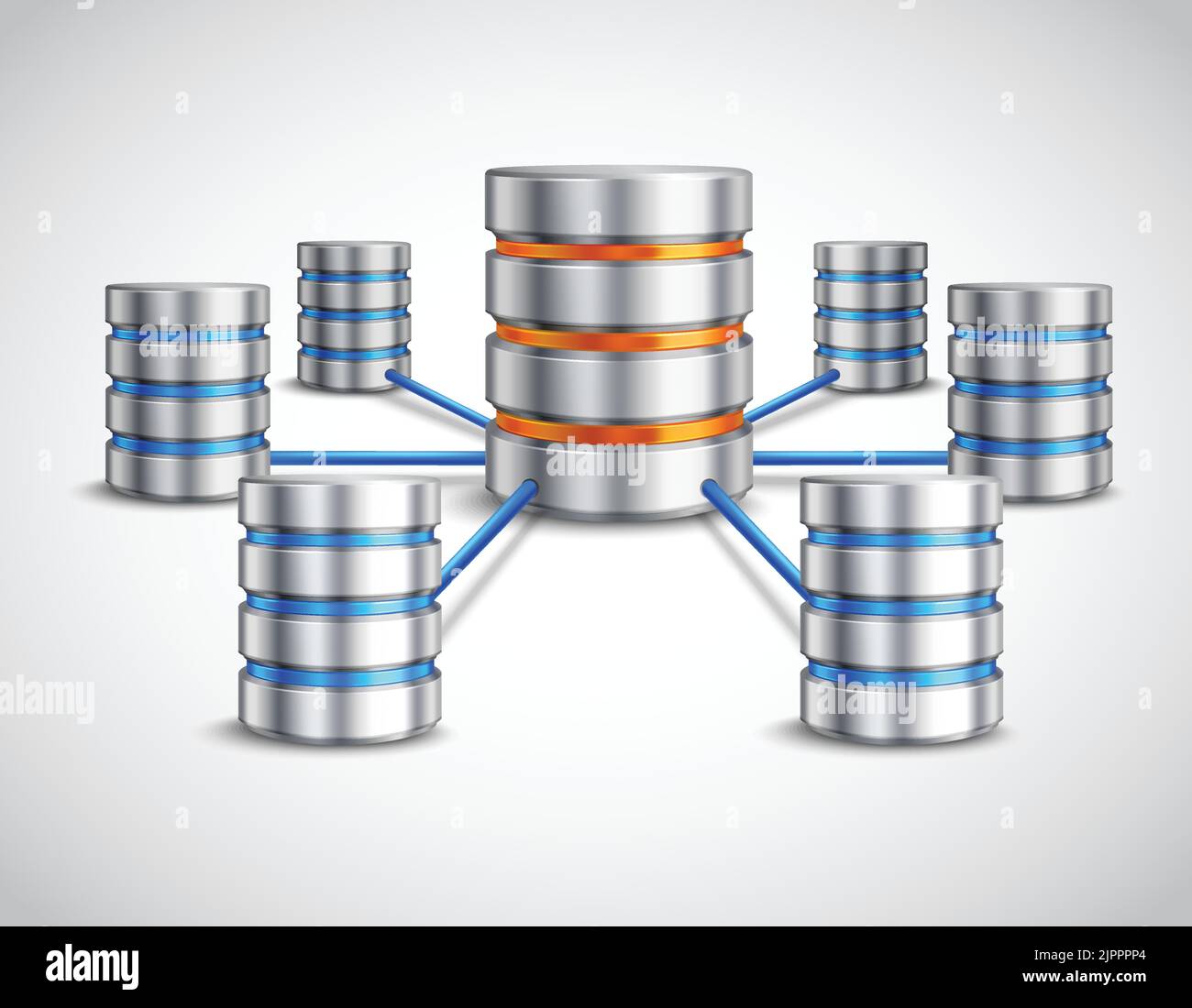 Network Database Concept With Hosting Data Devices Connected Realistic