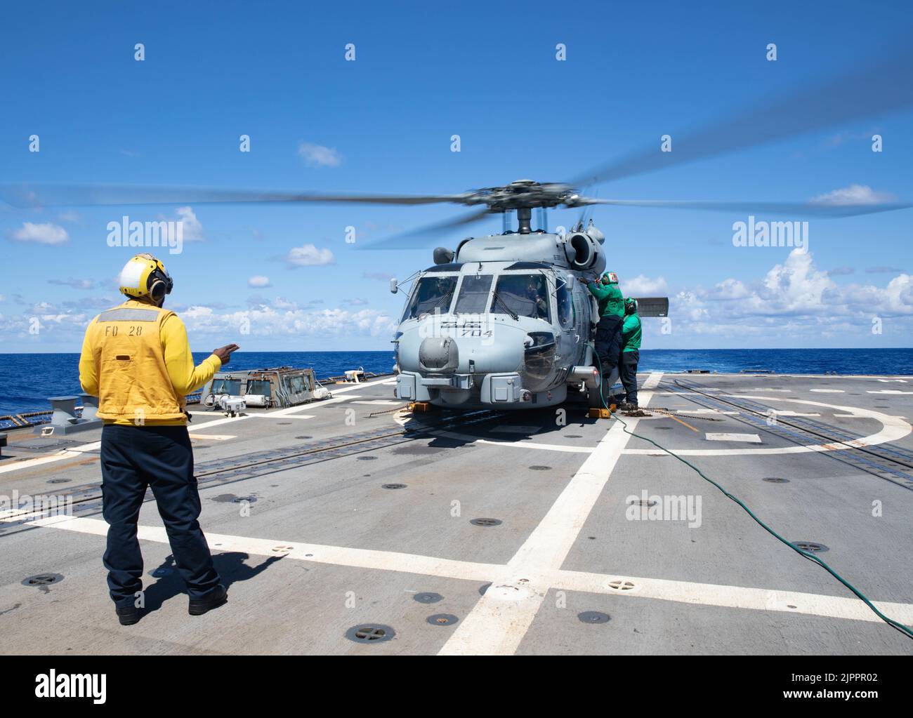 220813-N-OK195-0003 ATLANTIC OCEAN (Aug. 13, 2022) Sailors perform ...