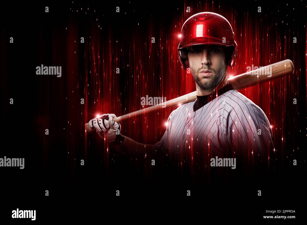 Baseball player batting red team hi-res stock photography and images ...