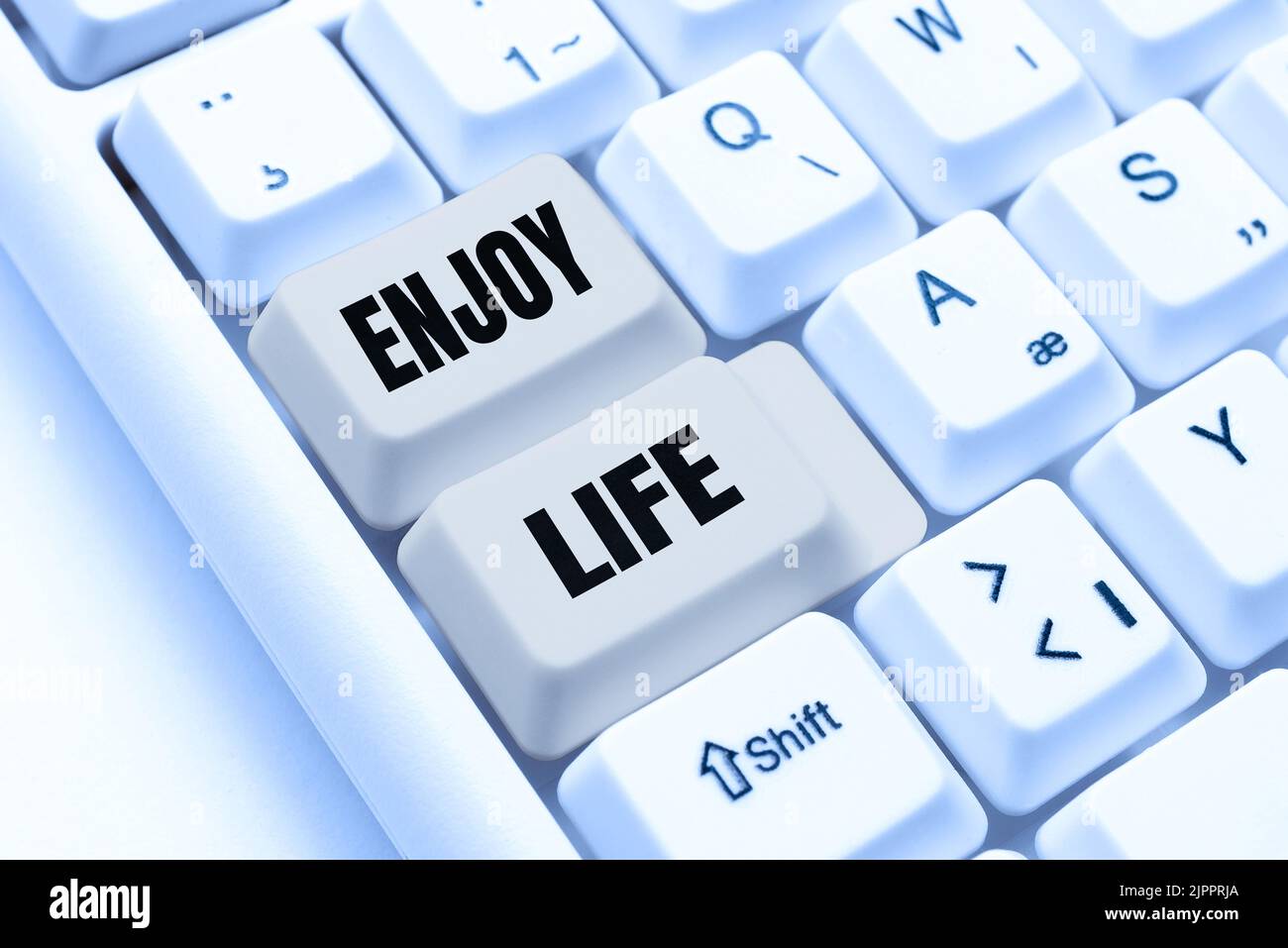 Text sign showing Enjoy Life, Word Written on Any thing, place,food or ...