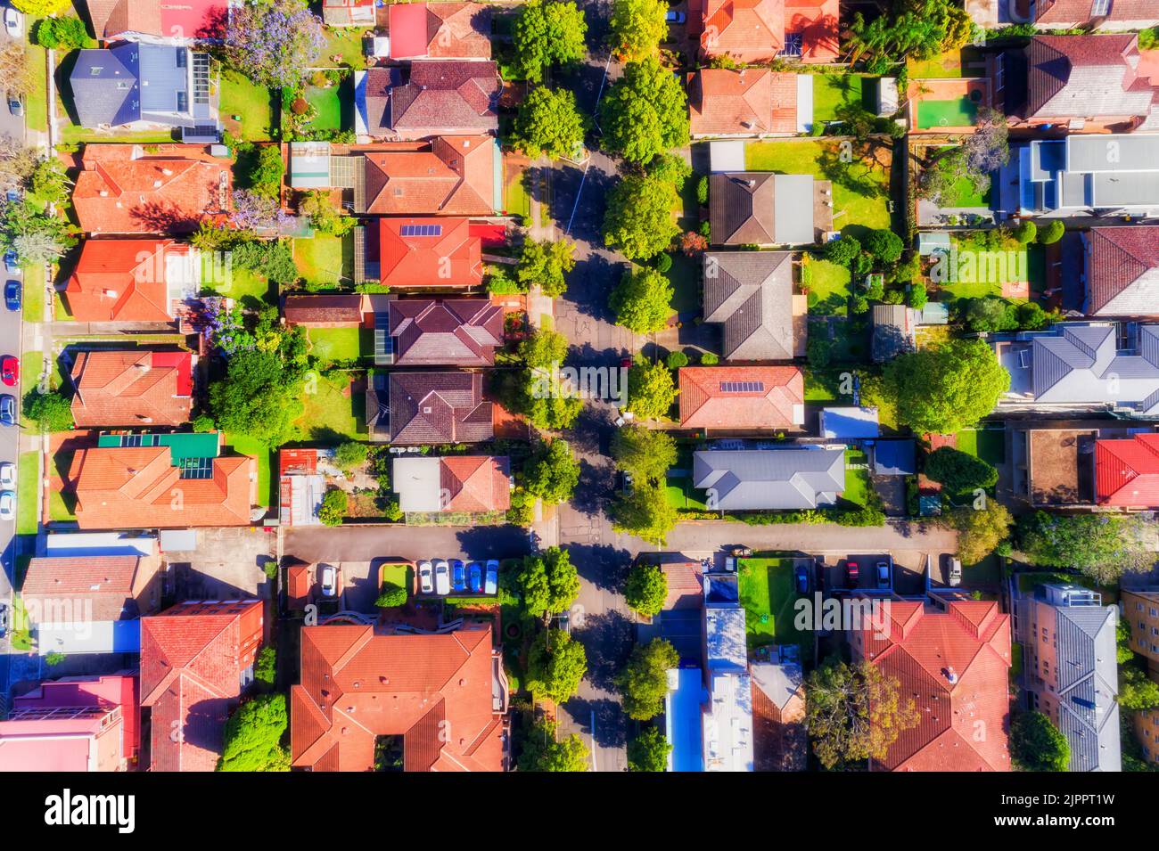 Local residential streets of Chatswood suburb in Sydney Lower North ...