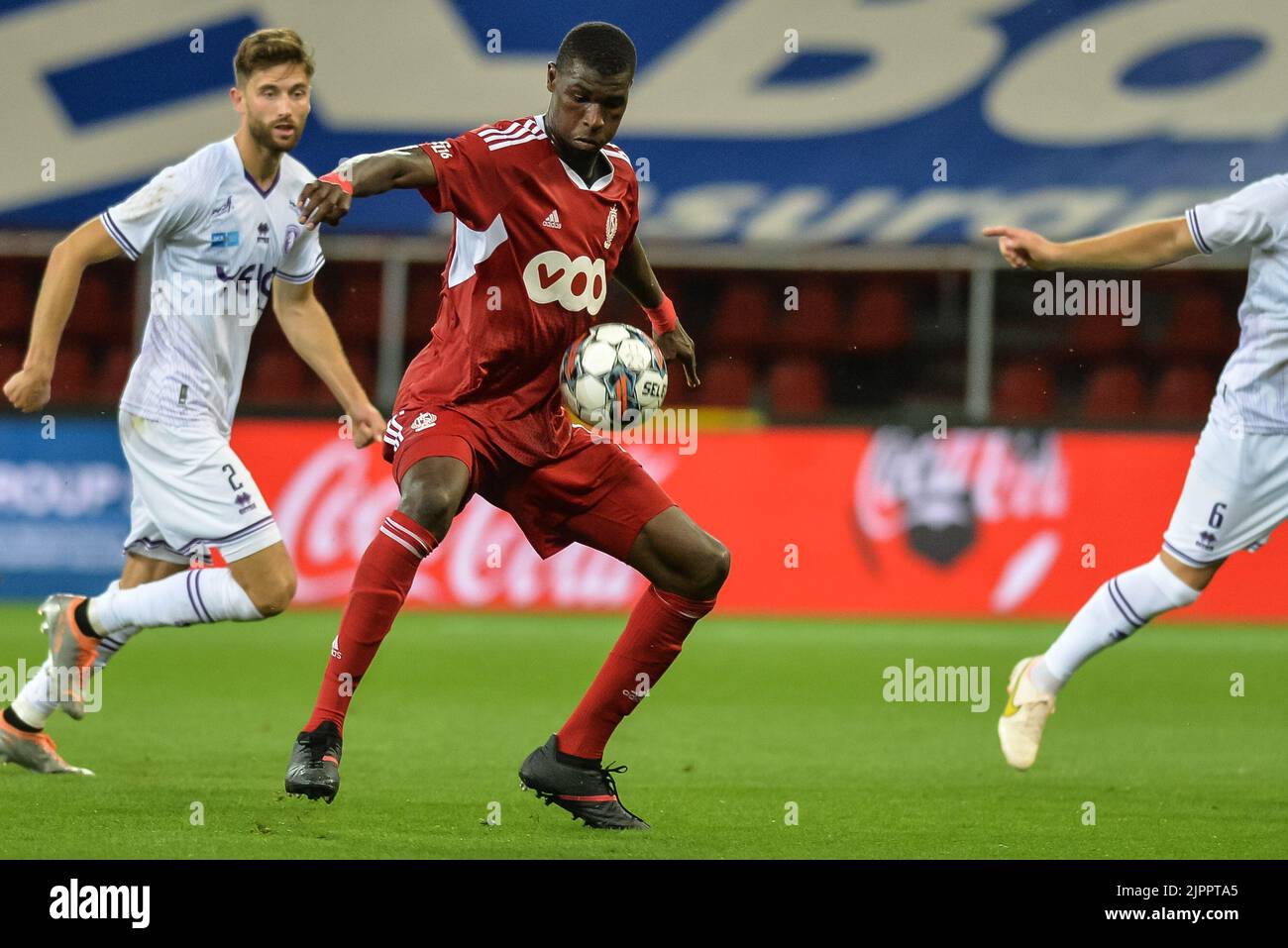 09 SL16's Boubou Diallo pictured during a soccer match between SL16 and ...