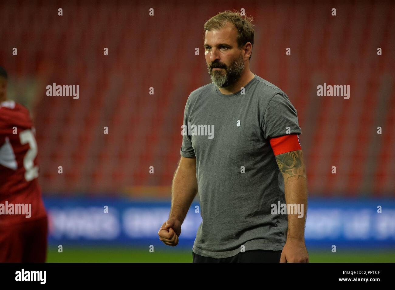 Beerschot⿿s Head coach Andreas Wieland during a soccer match between SL16 and Beerschot VA ...
