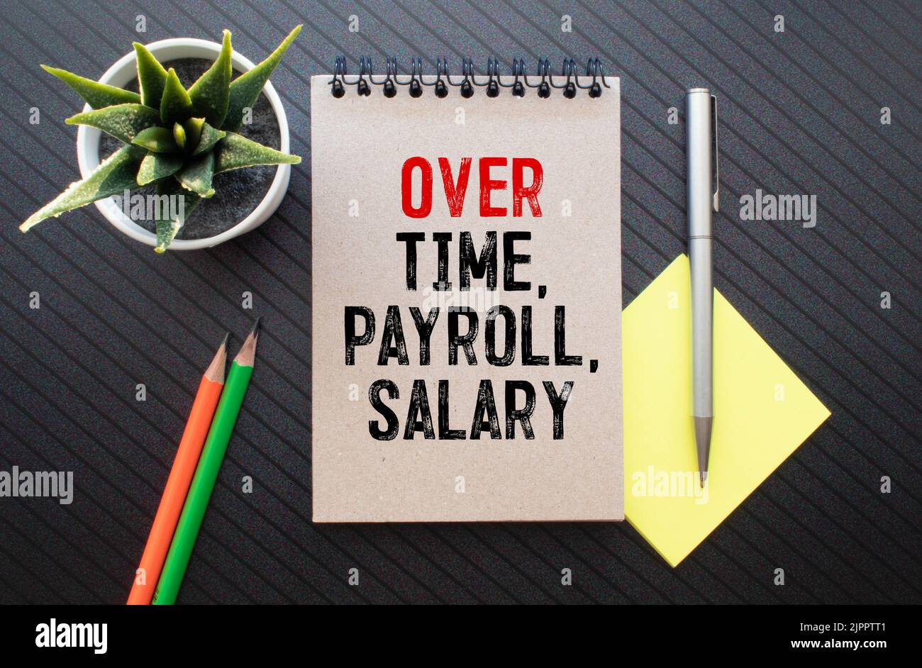 Over time. text on white paper on wood table background Stock Photo - Alamy