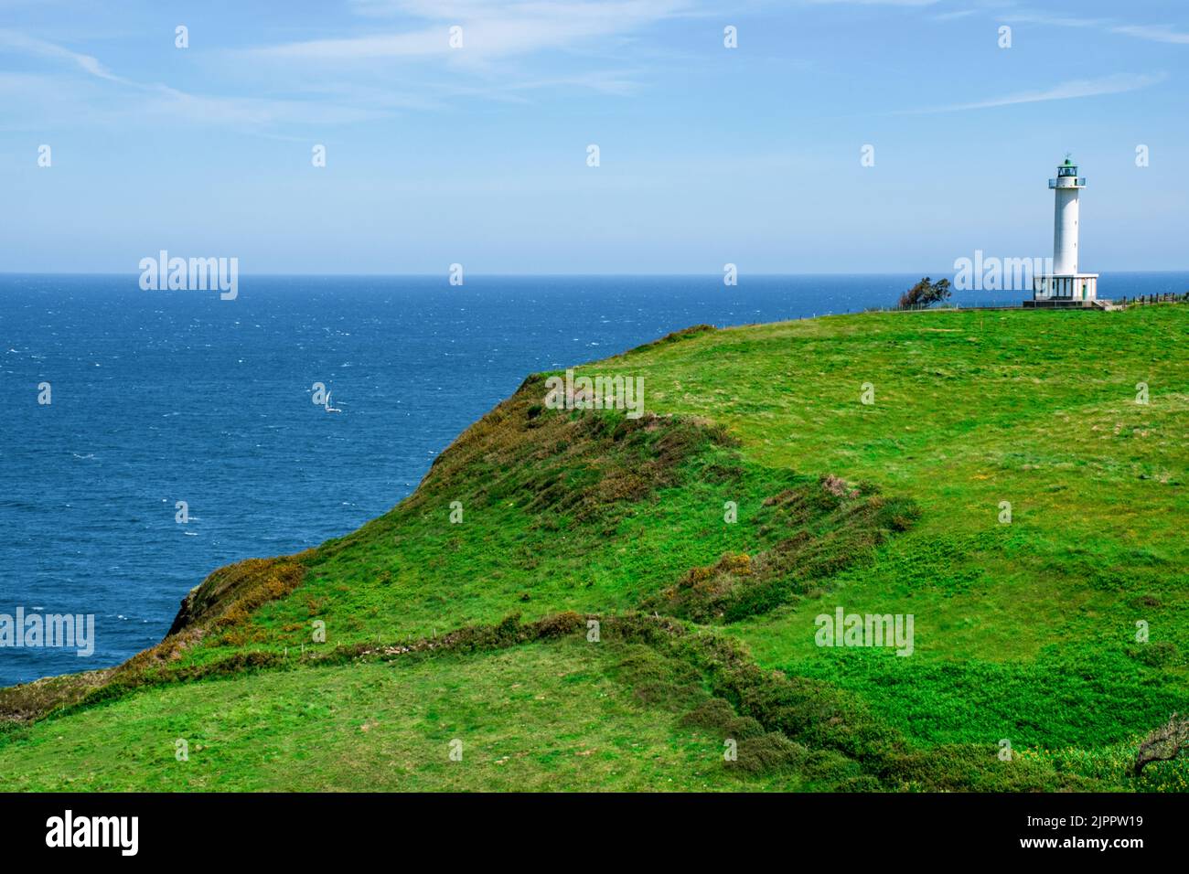 Cabo de Lastres lighthouse in Luces-Colunga, in Asturias (Spain ...