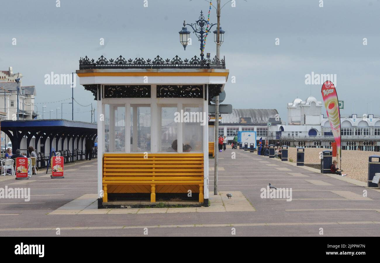 A deserted Southsea promenade in Hampshire as the bank holiday weather ...