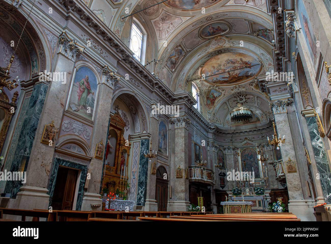 Montisola Italy August 16 2022: Interior of the Parish Church of San ...