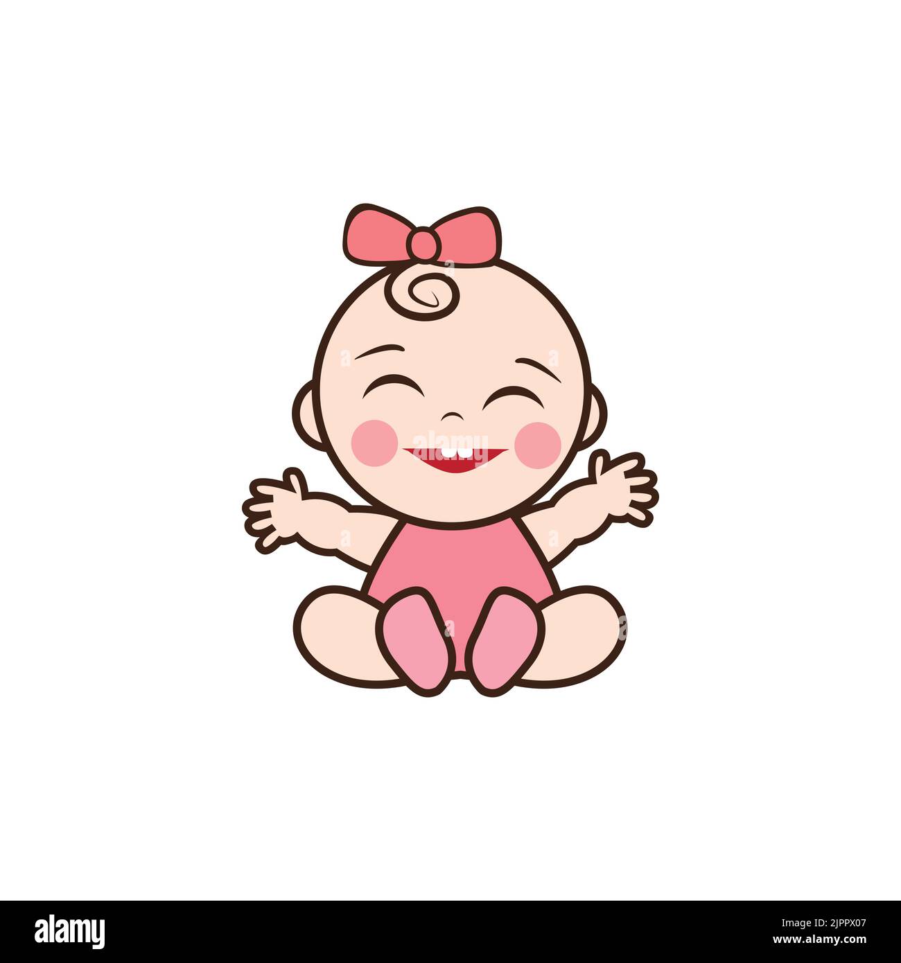 baby mascot, cute happy boy illustration vector, cartoon Stock Vector ...