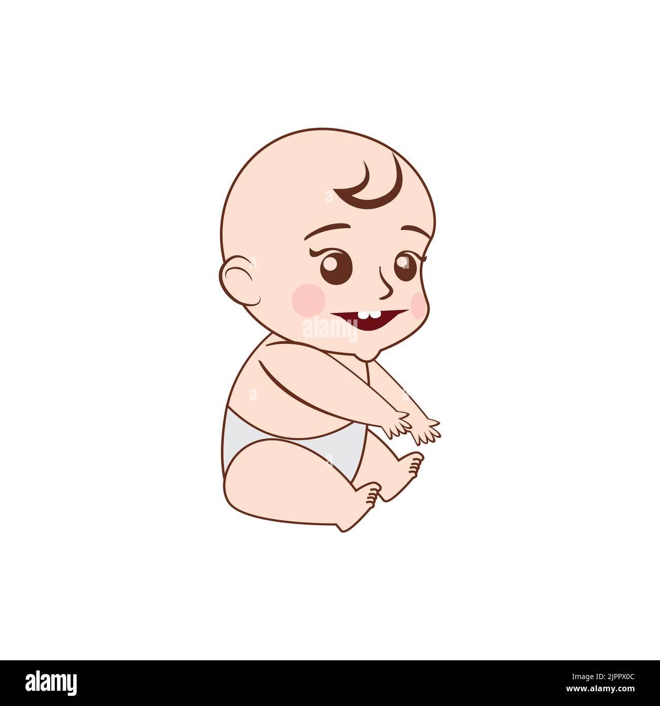 baby mascot, cute happy boy illustration vector, cartoon Stock Vector ...