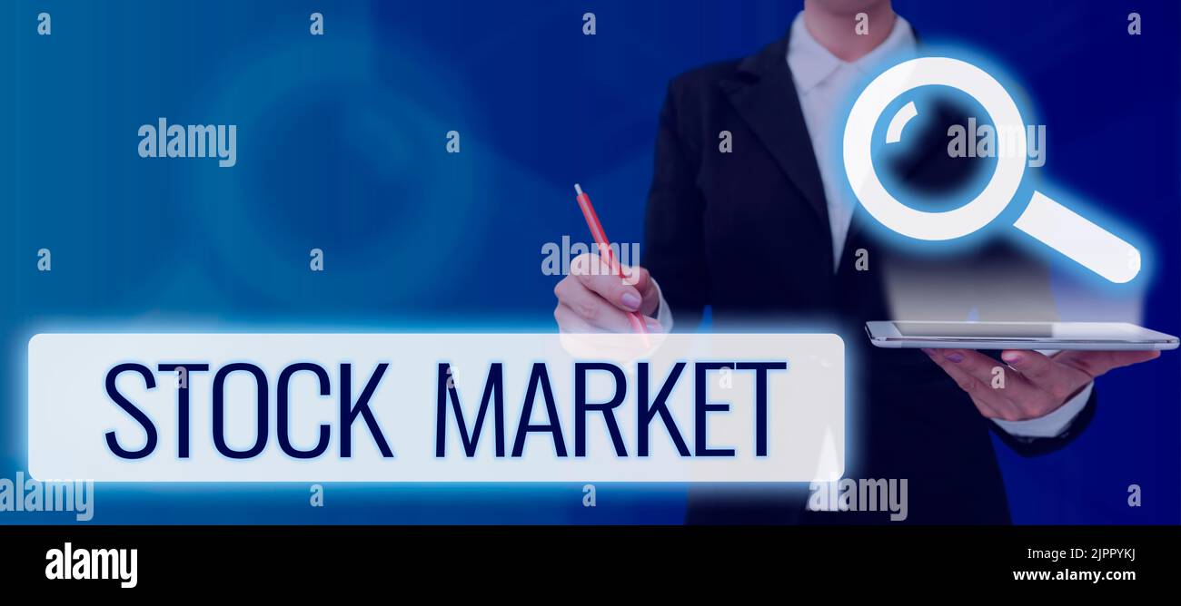 Handwriting text Stock Market, Conceptual photo Particular market where ...