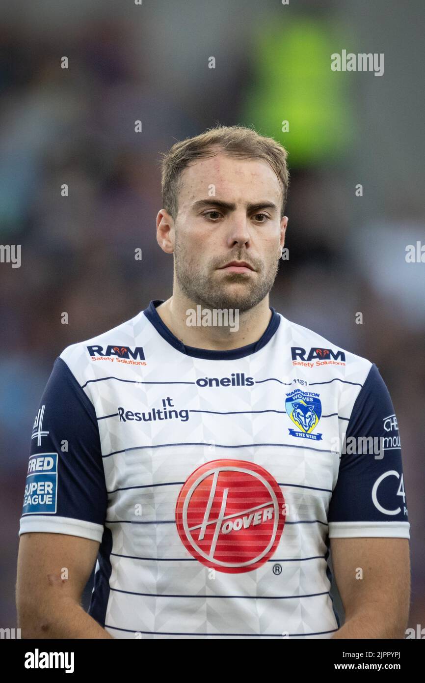 James Harrison #20 of Warrington Wolves lines up prior to kick off ...