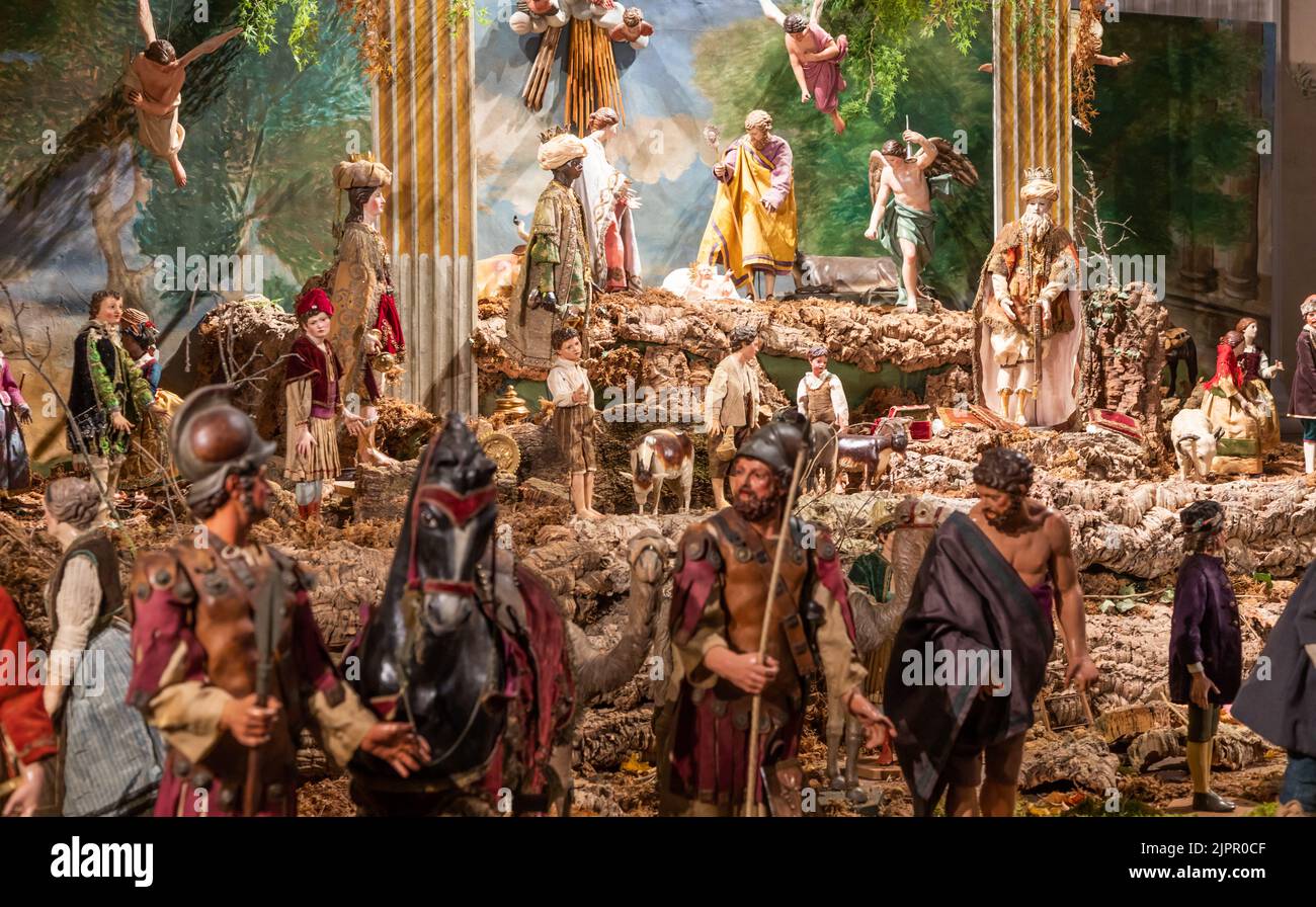 VENARIA REALE, ITALY - Circa January 2022: Italian crib - named presepe ...