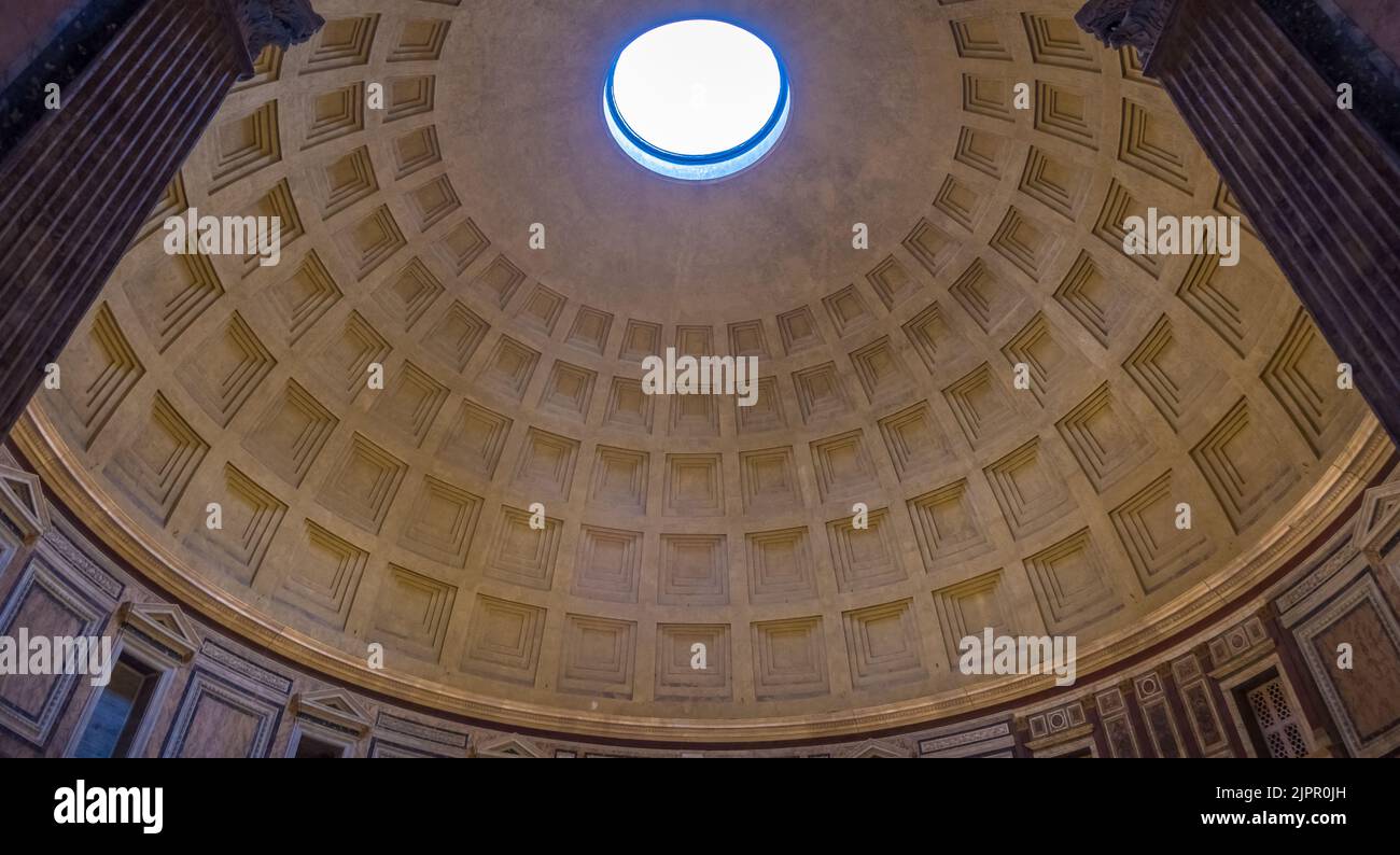 ROME, ITALY - CIRCA AUGUST 2020: Pantheon temple interior. Detail of ...
