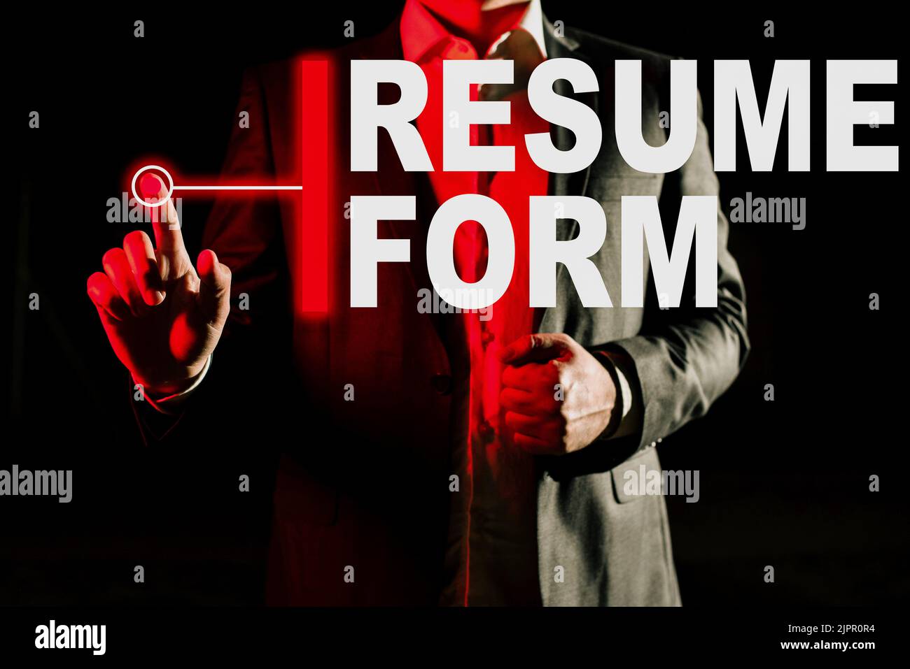 Sign displaying Resume Form, Business overview describe the layout ...