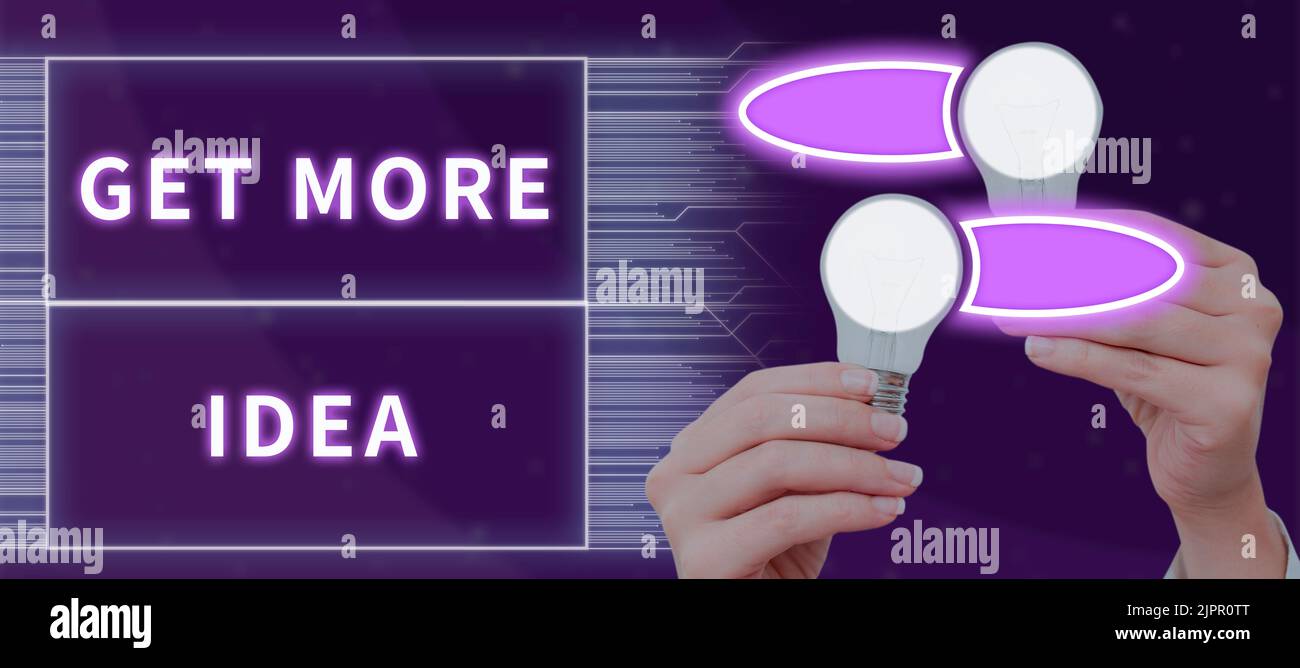 Text showing inspiration Get More Idea, Business approach Random Input ...