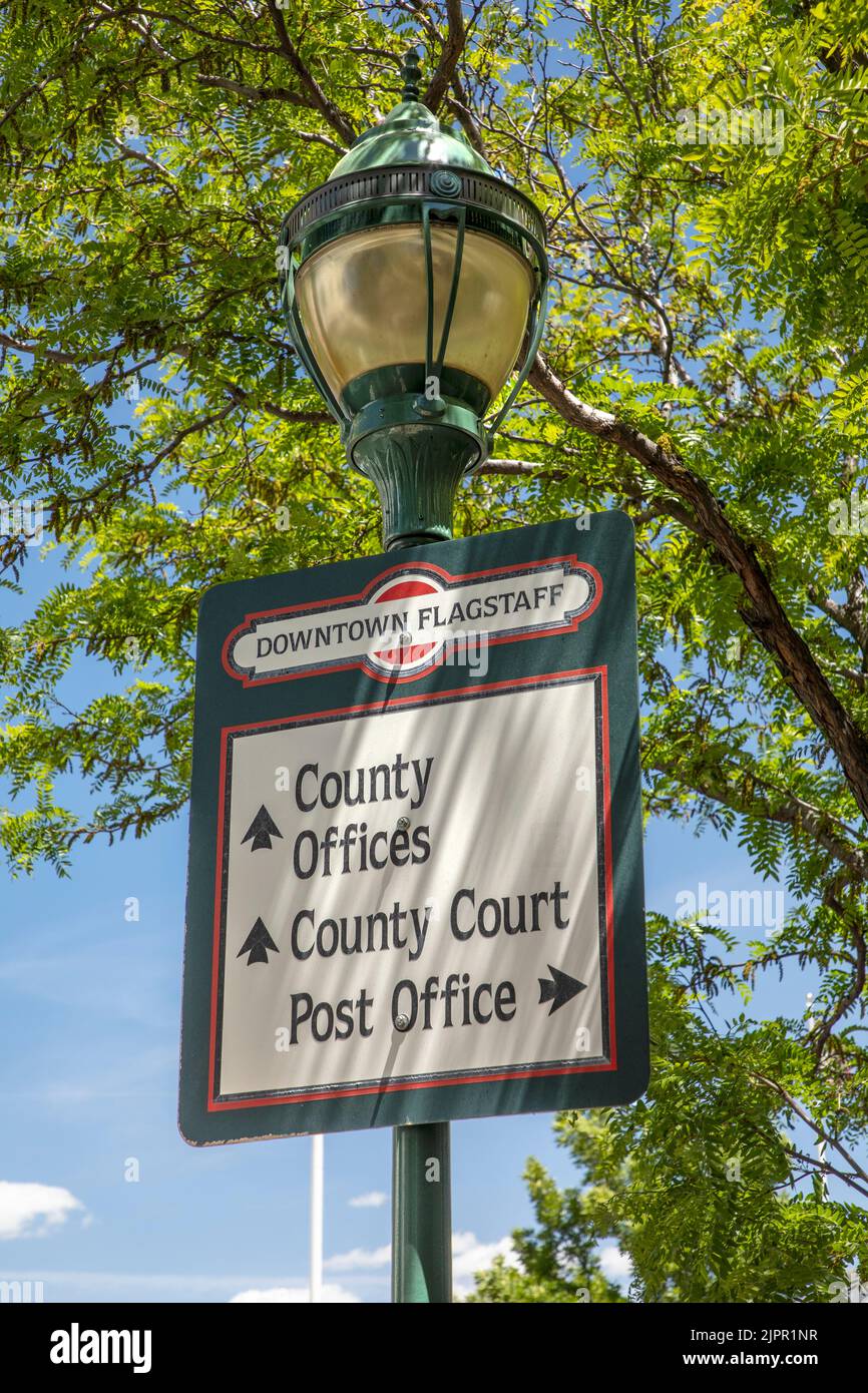 orientation signage for tourists downtown Flagstaff in vintage style ...