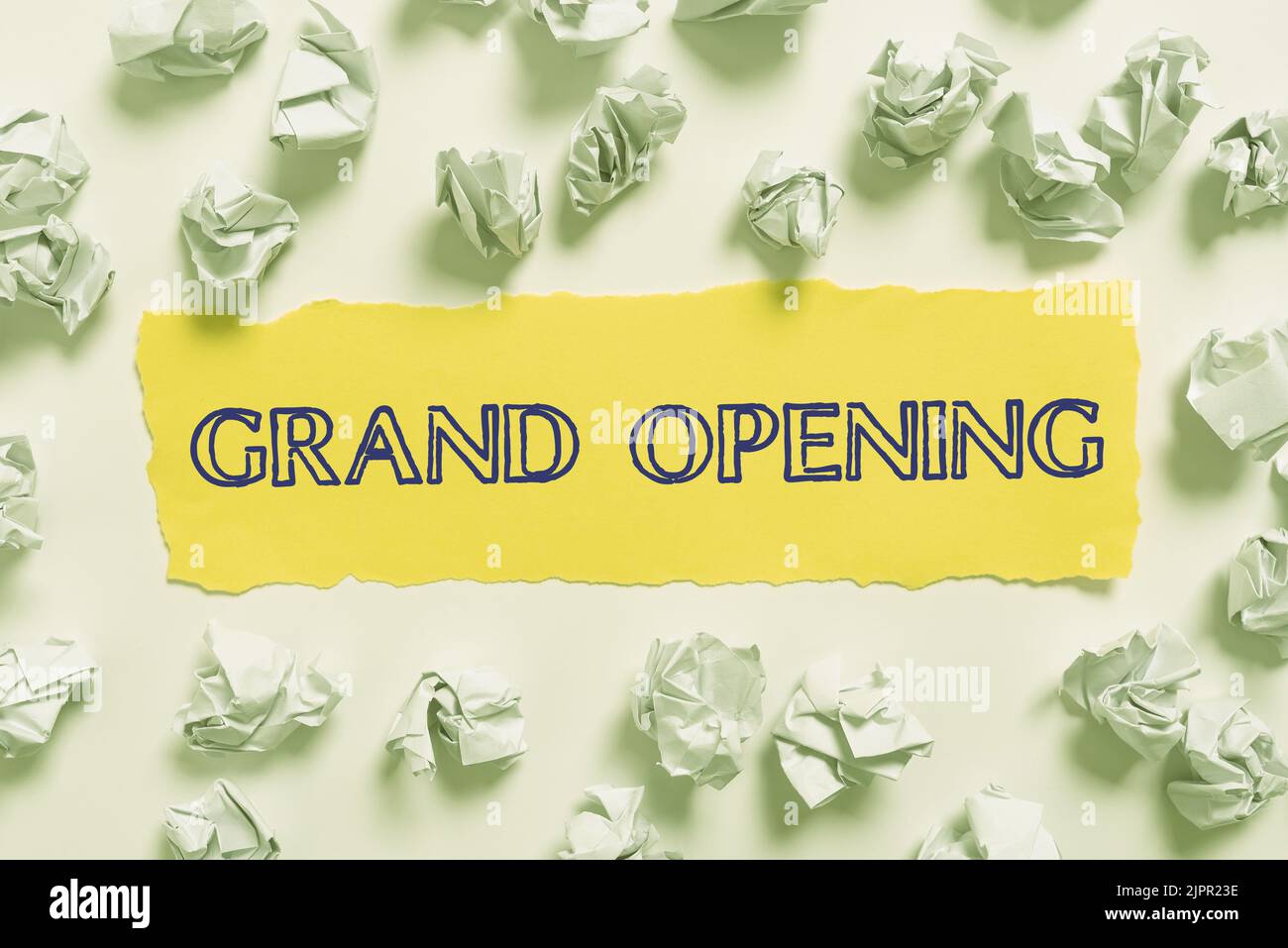 Hand writing sign Grand Opening, Word Written on Ribbon Cutting New ...