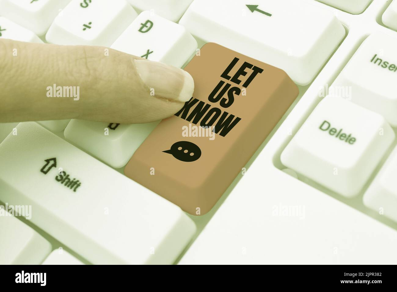 Text caption presenting Let Us Know, Business showcase Inform about a ...