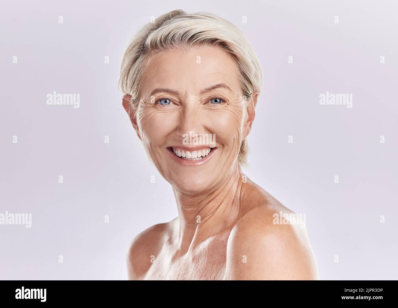 Skincare of senior woman in a beauty face portrait for hygiene, body ...
