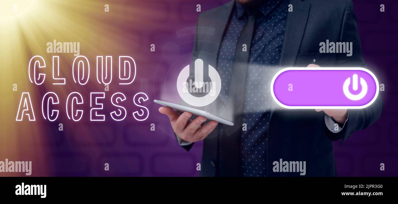 Sign displaying Cloud Access, Business idea Software tool between the ... Sign displaying Cloud Access, Business idea Software tool between the ...