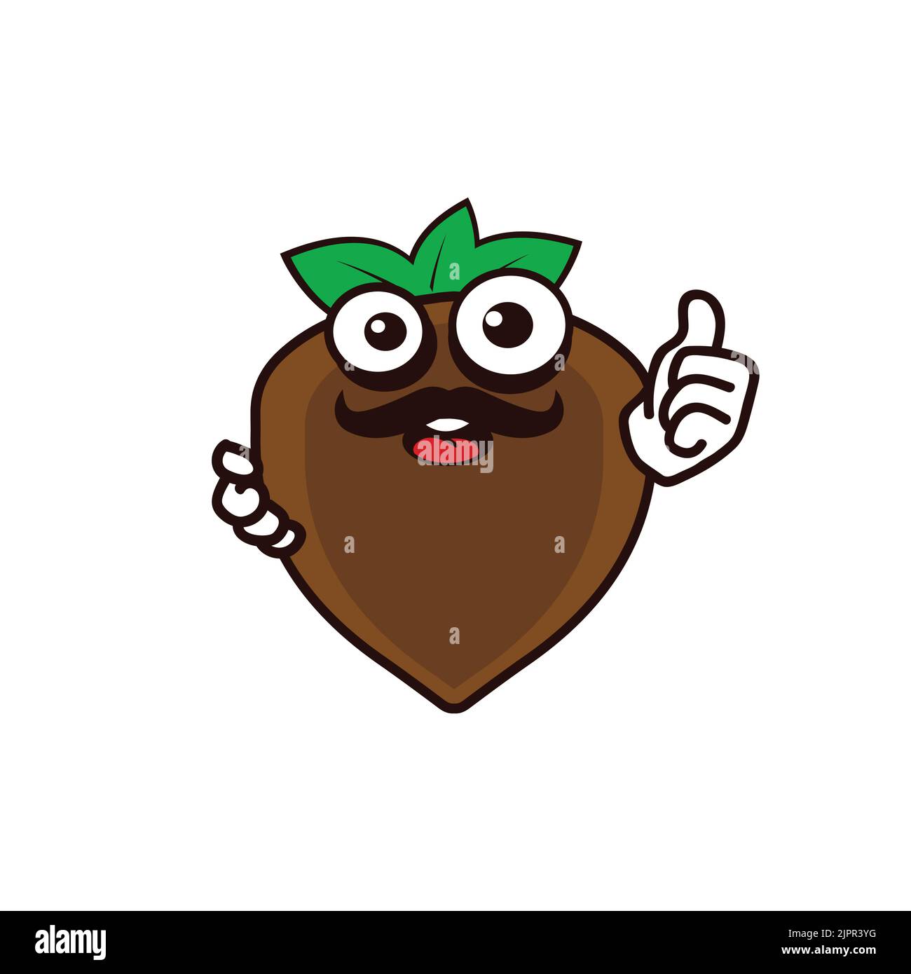 Hazelnut mascot logo, organic cute cartoon illustration Stock Vector ...