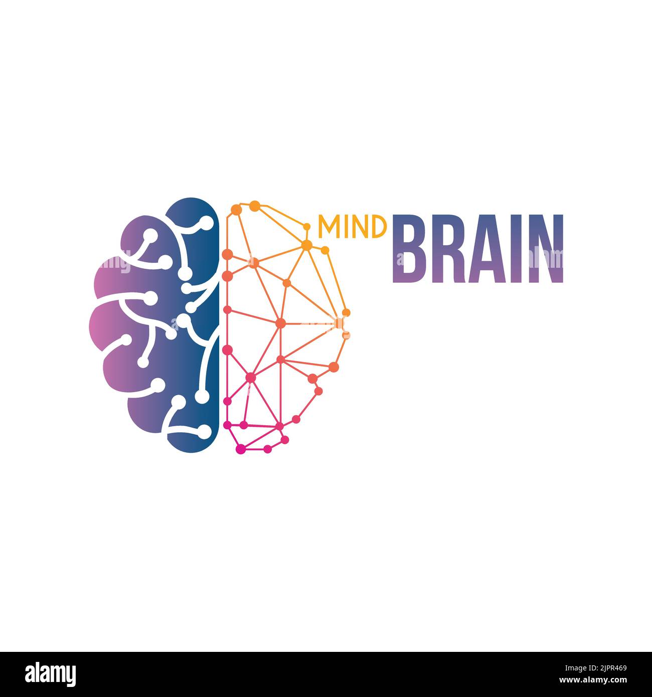 Connected Dot Line Mind Brain Logo Template Stock Vector Image & Art - Alamy