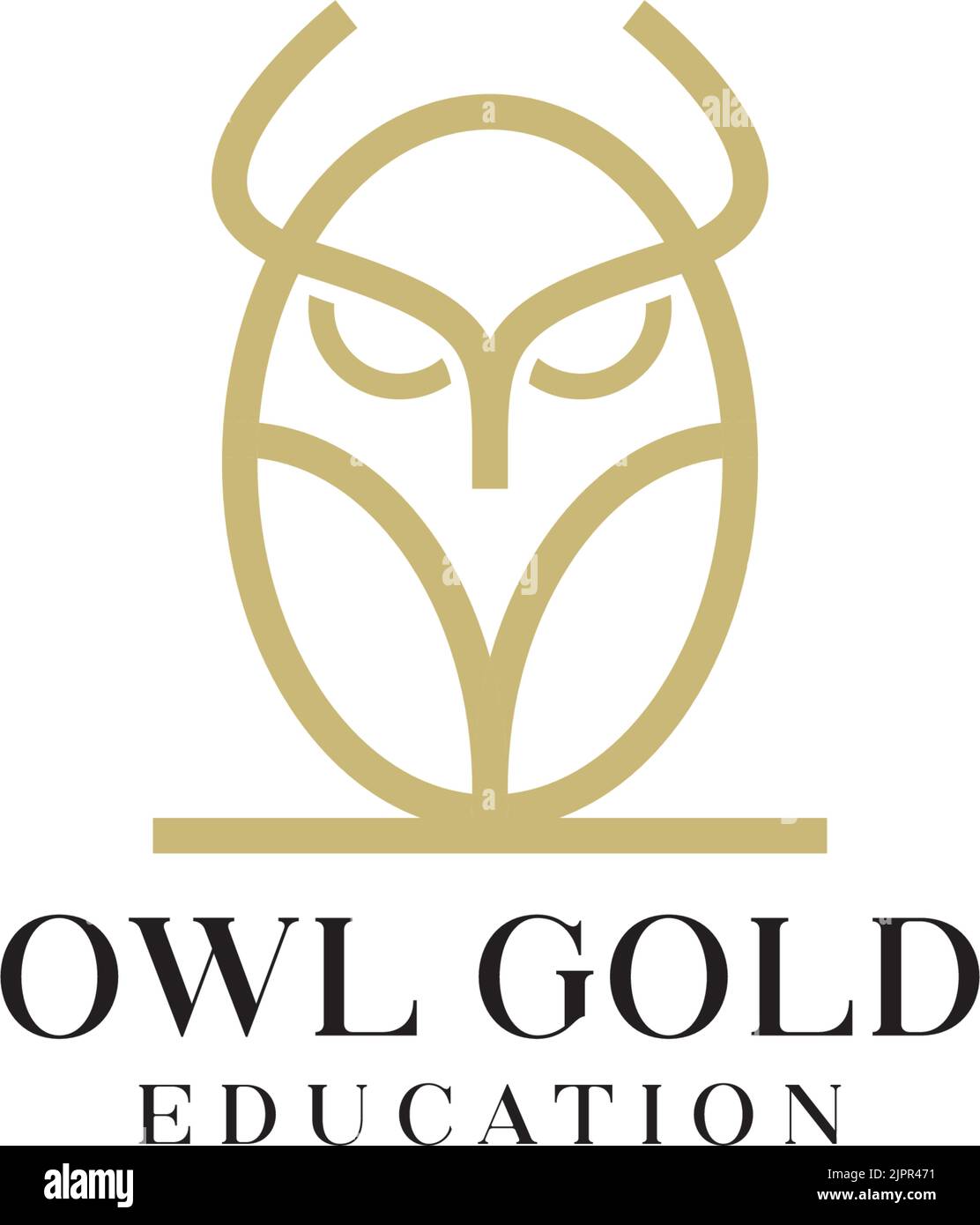 owl line gold logo icon design, owl education Stock Vector Image & Art ...