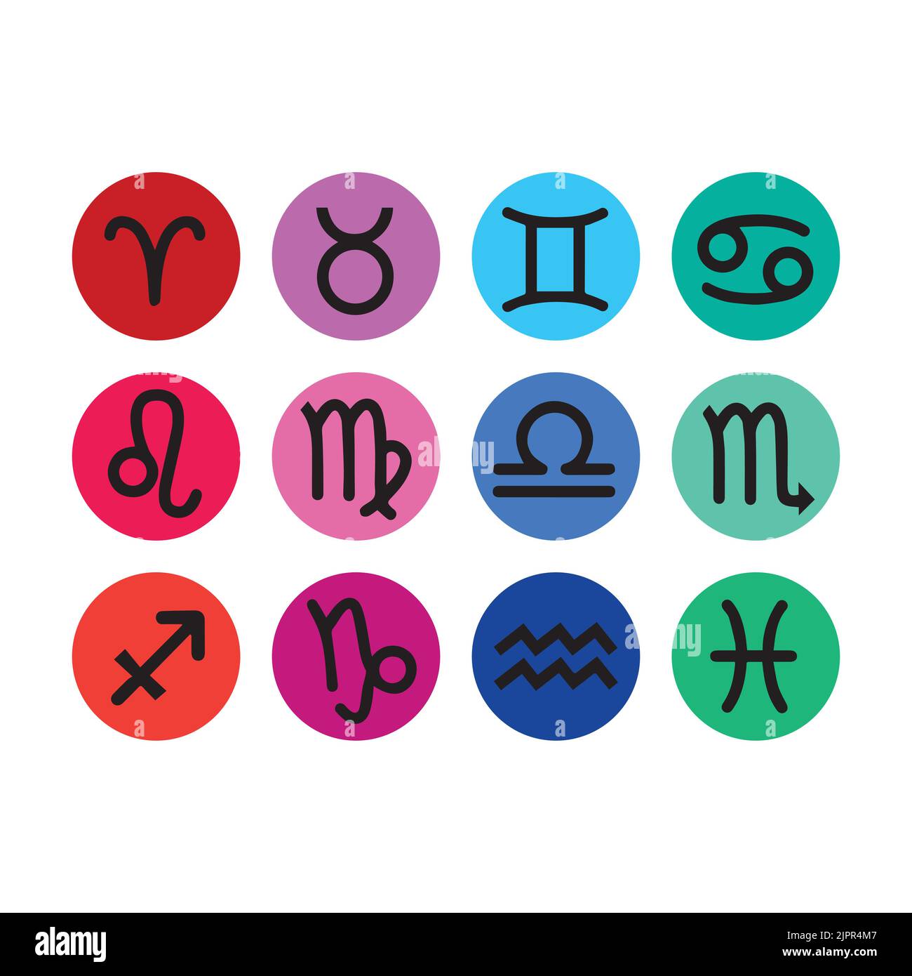 Zodiac icon collection, logo symbol, vector Stock Vector Image & Art ...
