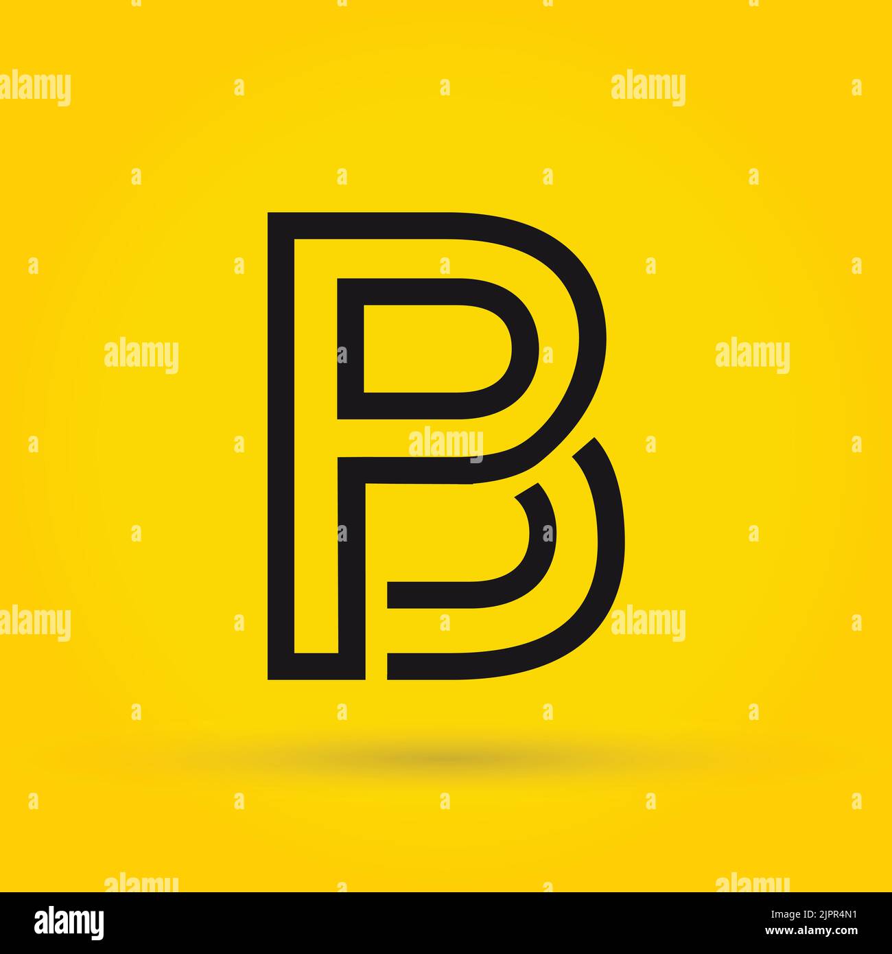 B P line letter logo design template. Letter P and B geometric linear ...