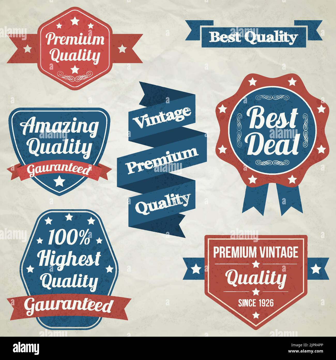 Amazing stickers, retro collection of Premium Quality badges, labels ...