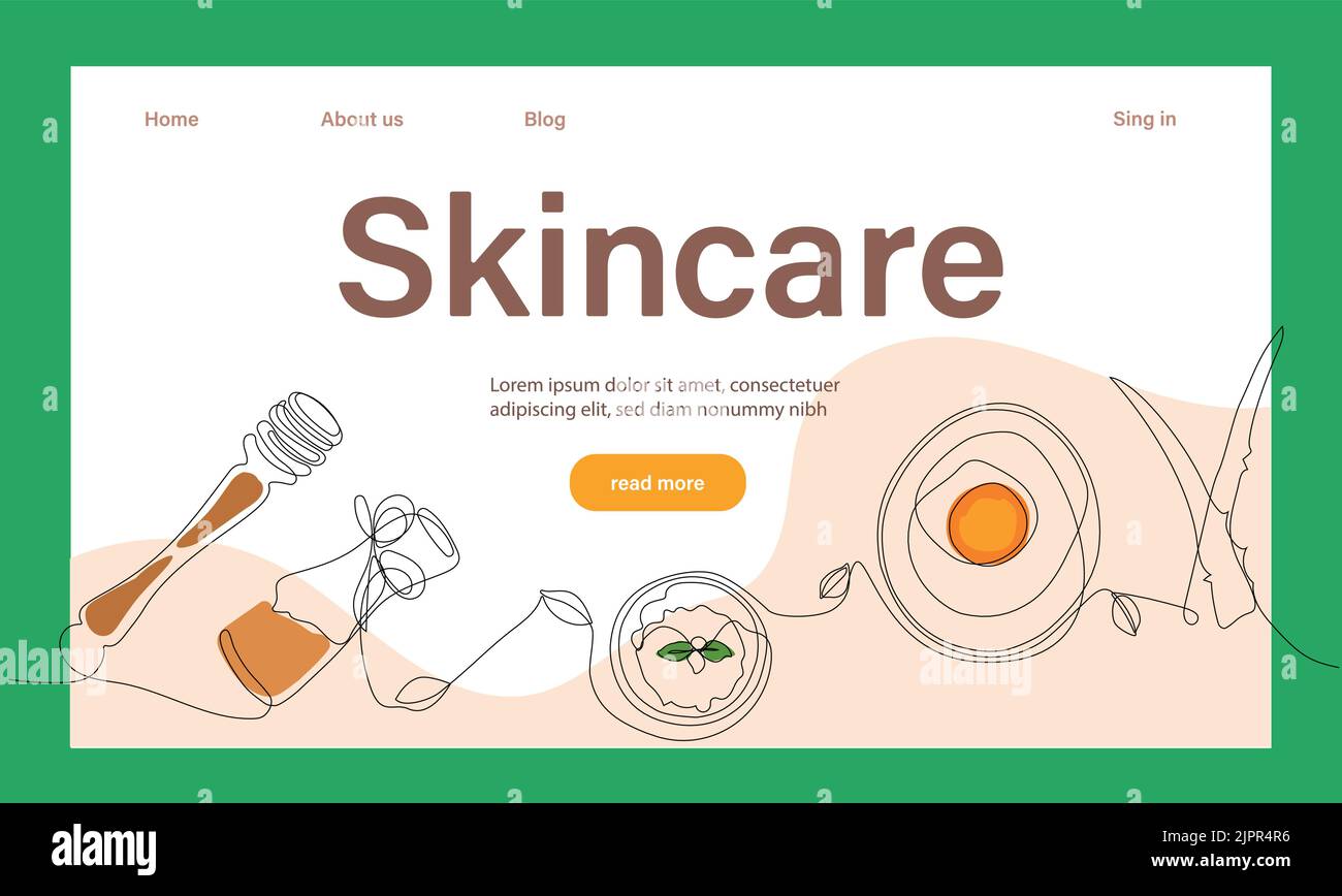 Skin care concept. Landing page template. Morning routine. Bath time ...