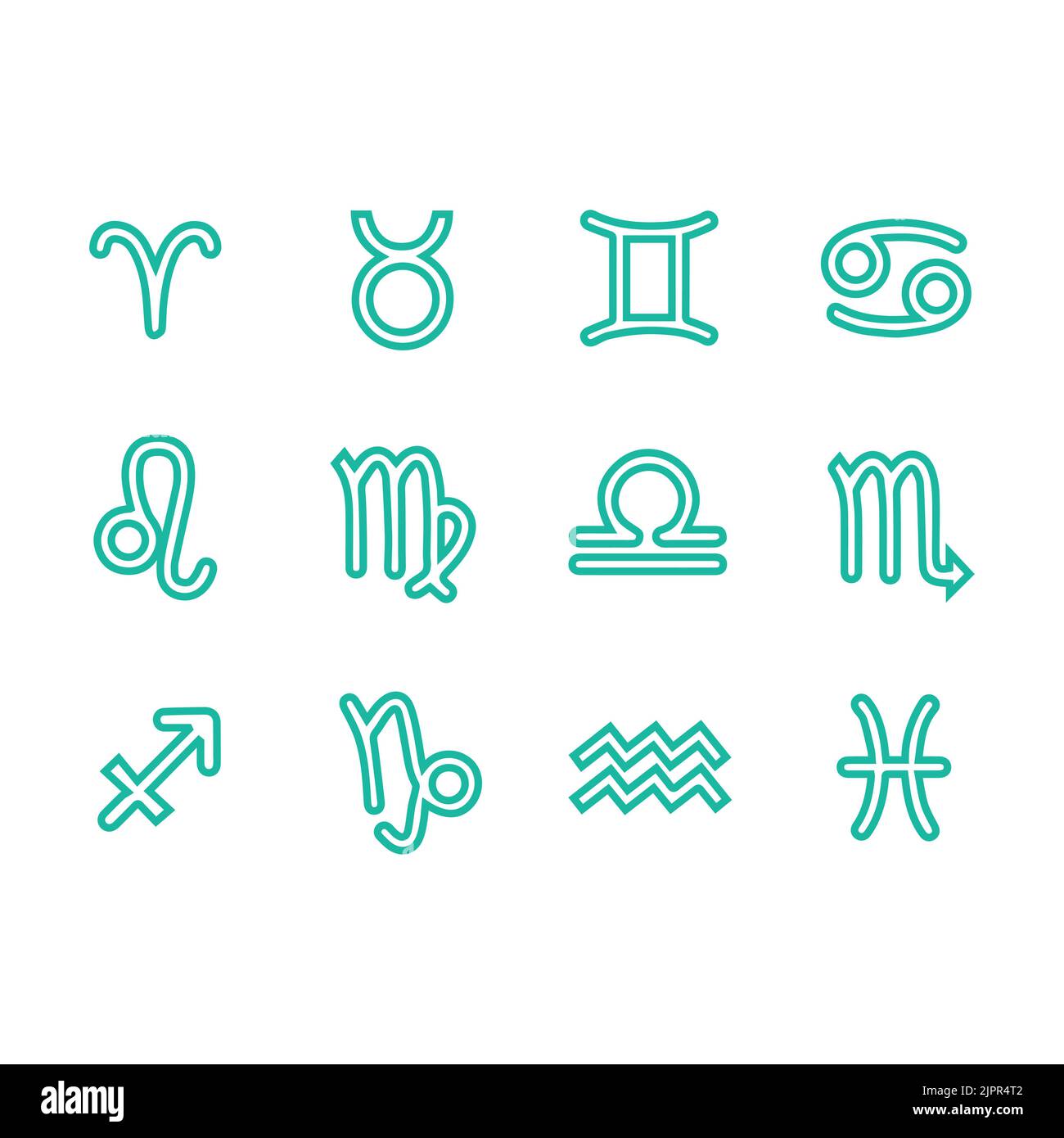 Zodiac icon collection, logo symbol, vector Stock Vector Image & Art ...
