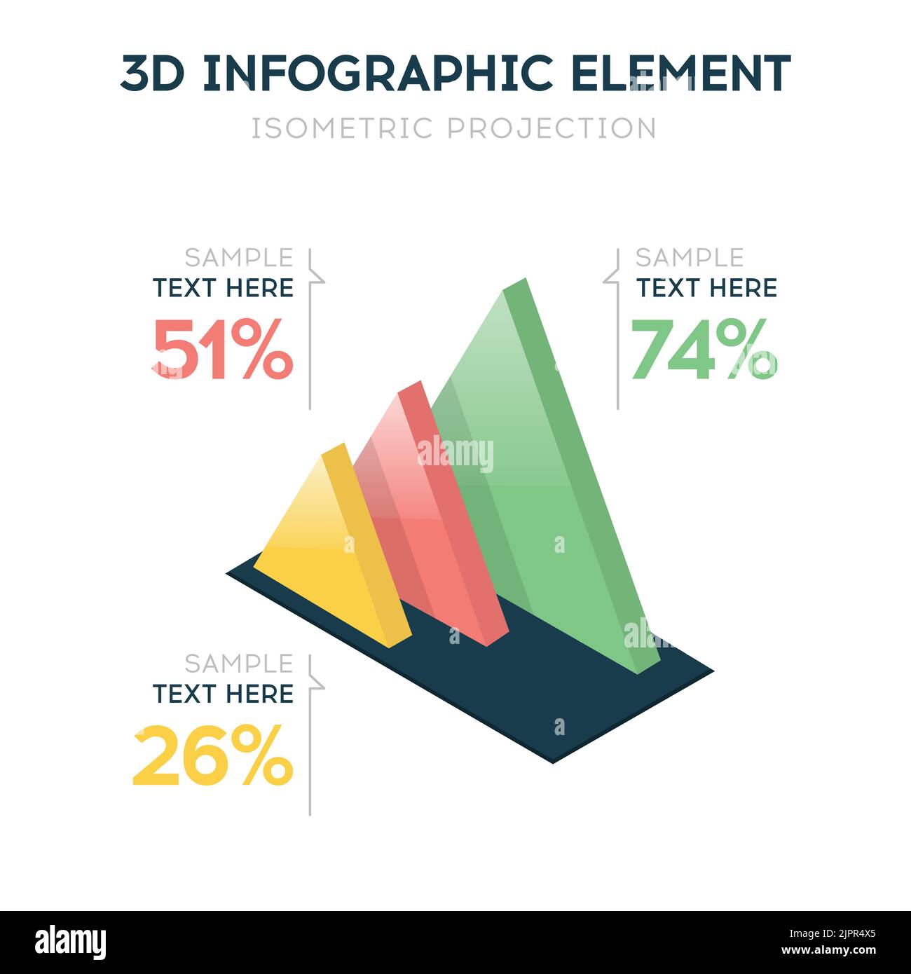 Isometric 3D vector chart, triangle pyramid diagram. Infographic ...