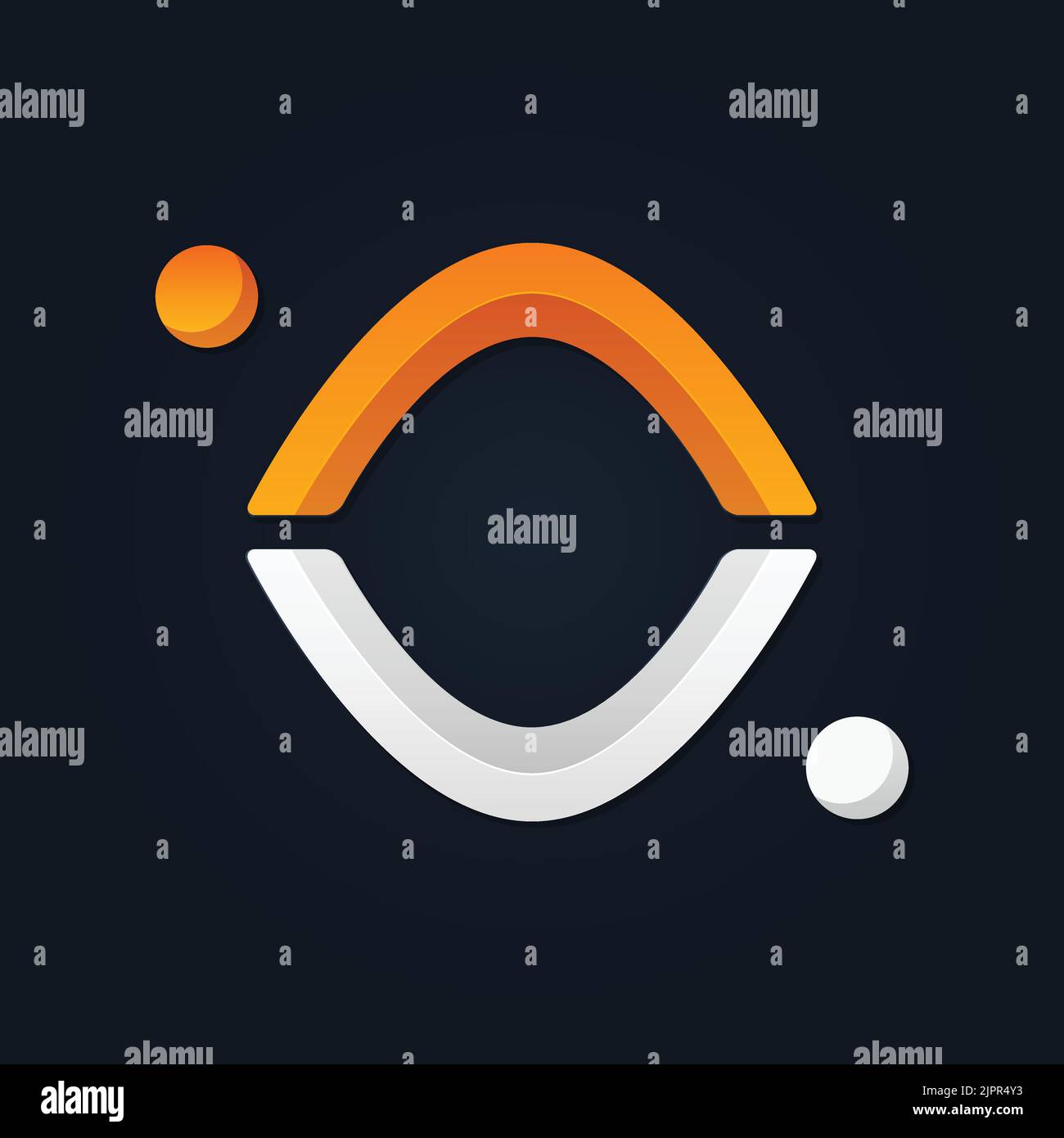 Abstract rounded rhombus with circles vector logo design template ...