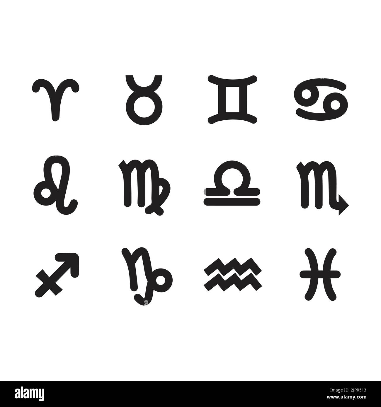 Zodiac icon collection, logo symbol, vector Stock Vector Image & Art ...