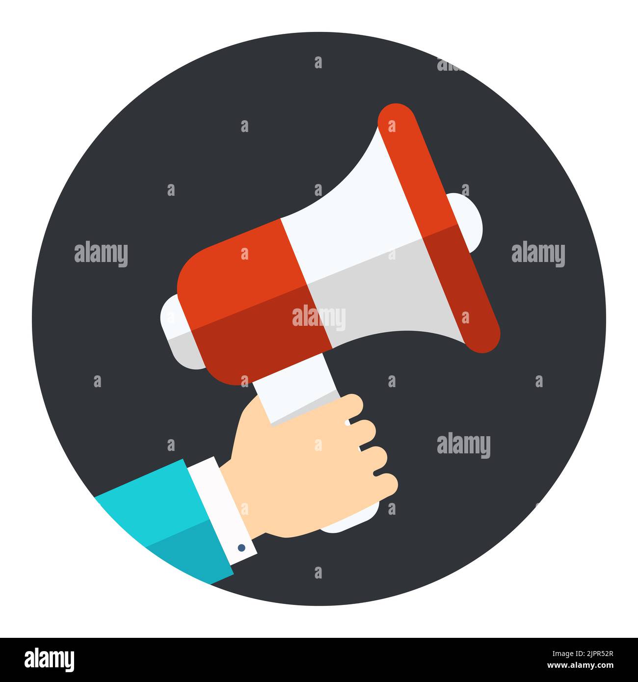 Loudspeaker icon in flat Cut Out Stock Images & Pictures - Alamy