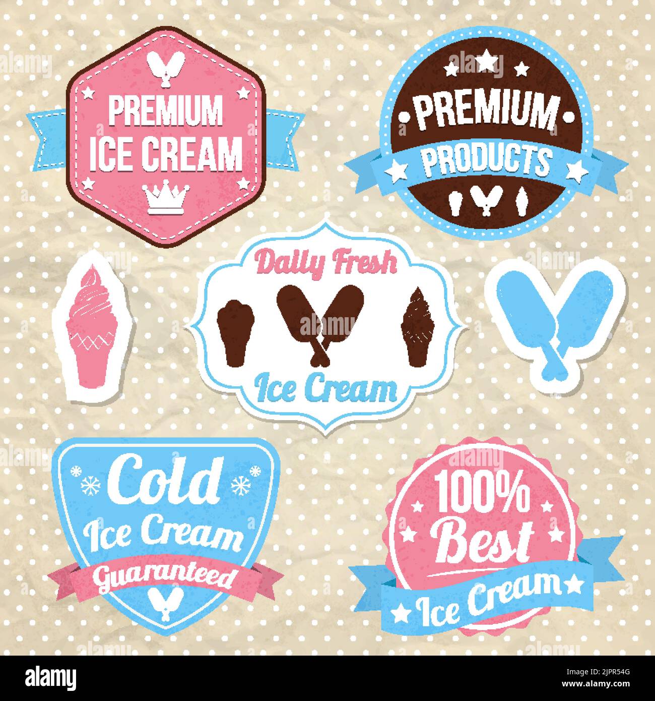 Ice cream shop logo, sweet chocolate label. Premium ice cream logo ...