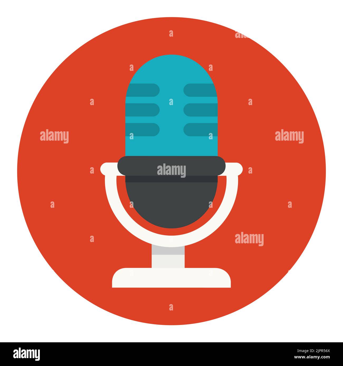 Microphone icon. Studio table microphone. Podcast logo element. Old ...