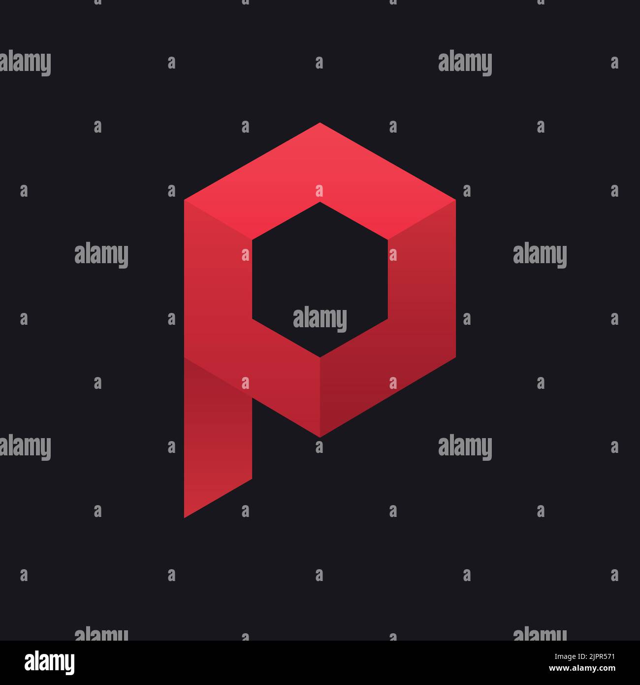 P hexagon letter logo design template. Graphic alphabet symbol for ...