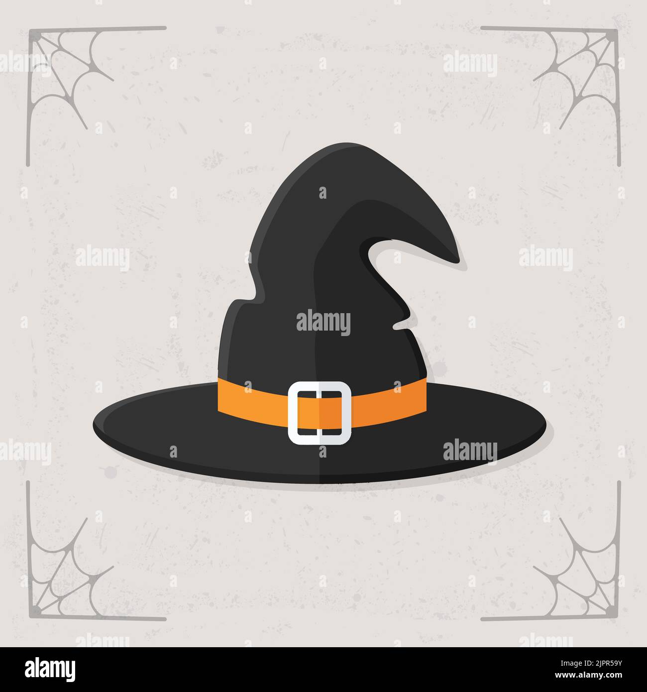 Witch hat icon. Cartoon cute old wizard hat. Halloween illustration ...