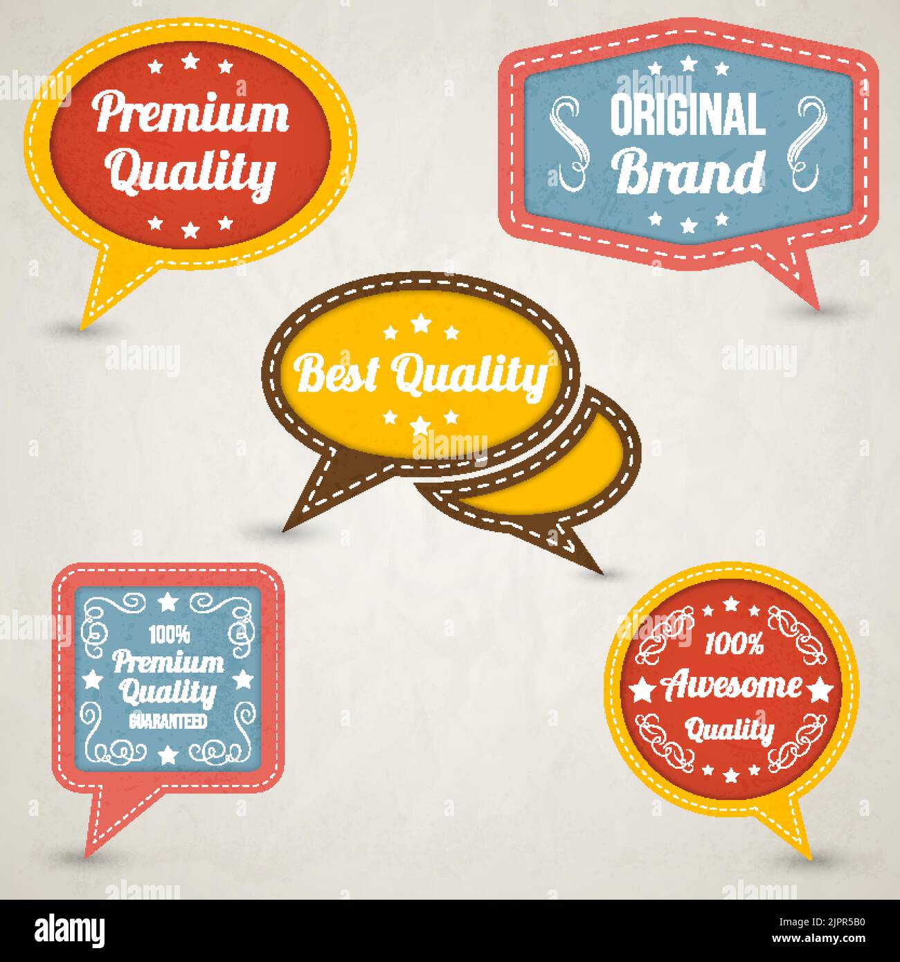 Retro speech bubbles collection. Colorful text balloons. Premium ...