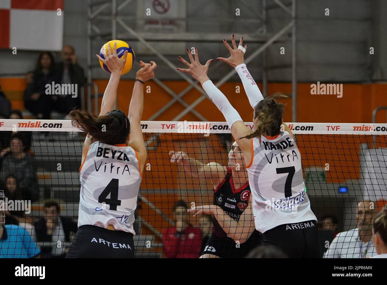ISTANBUL, TURKEY - MAY 03, 2022: Hande Baladin and Beyza Arici in ...
